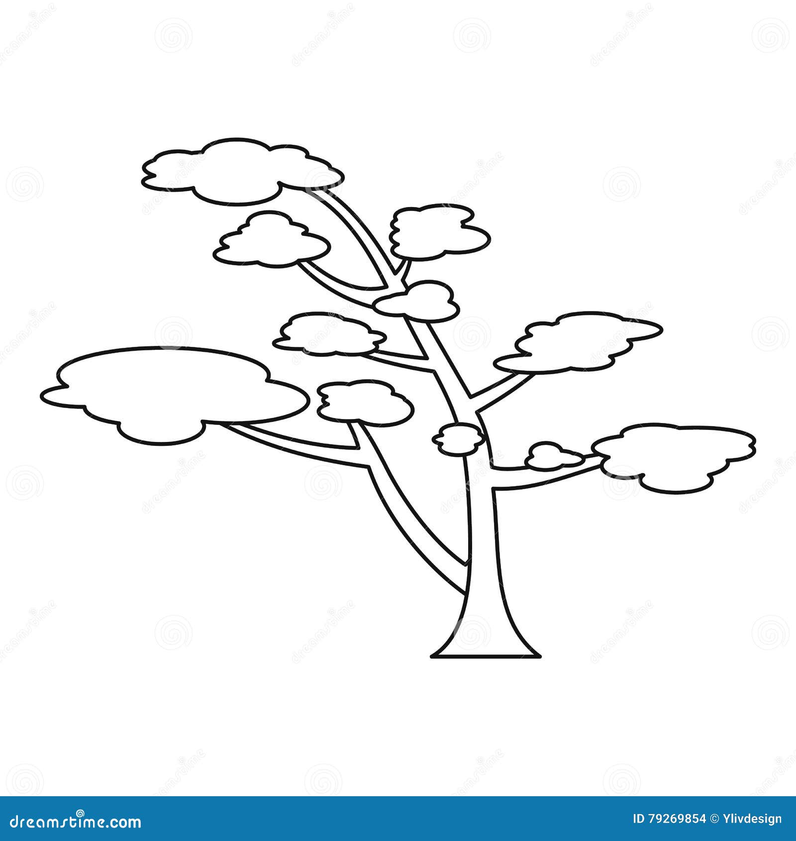 Icono Del Cedro, Estilo Del Esquema Ilustración del Vector ...