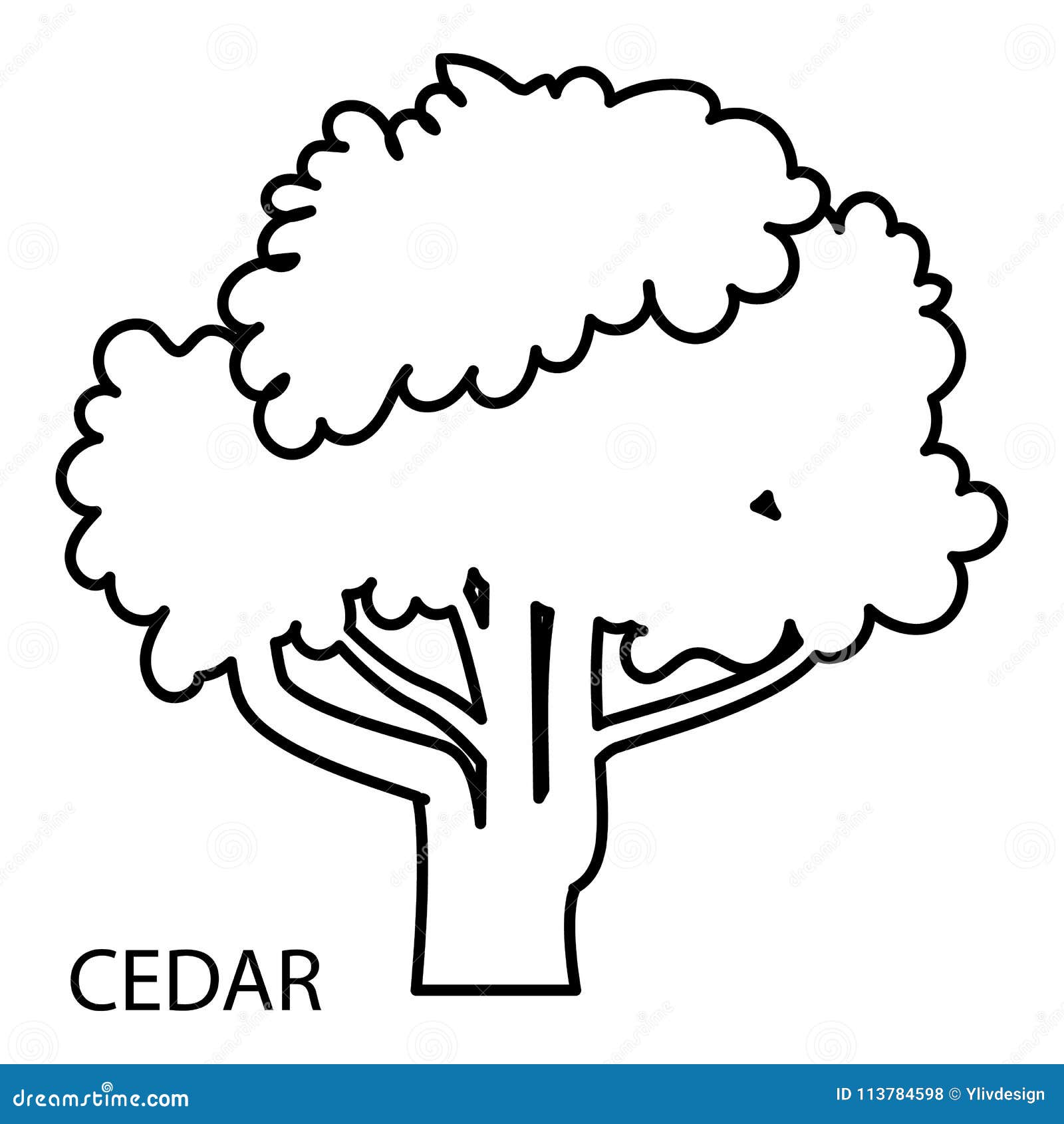 Icono Del Cedro, Estilo Del Esquema Ilustración del Vector ...