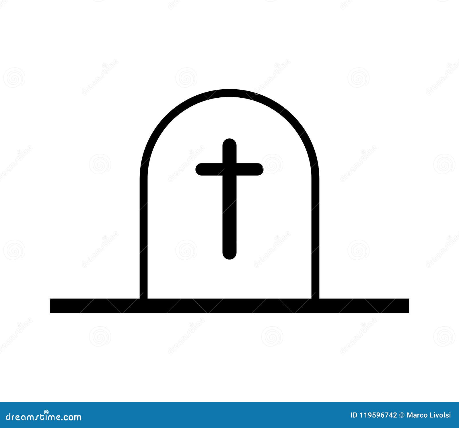 Icono Del Cementerio Ilustrado Stock de ilustración - Ilustración de ...