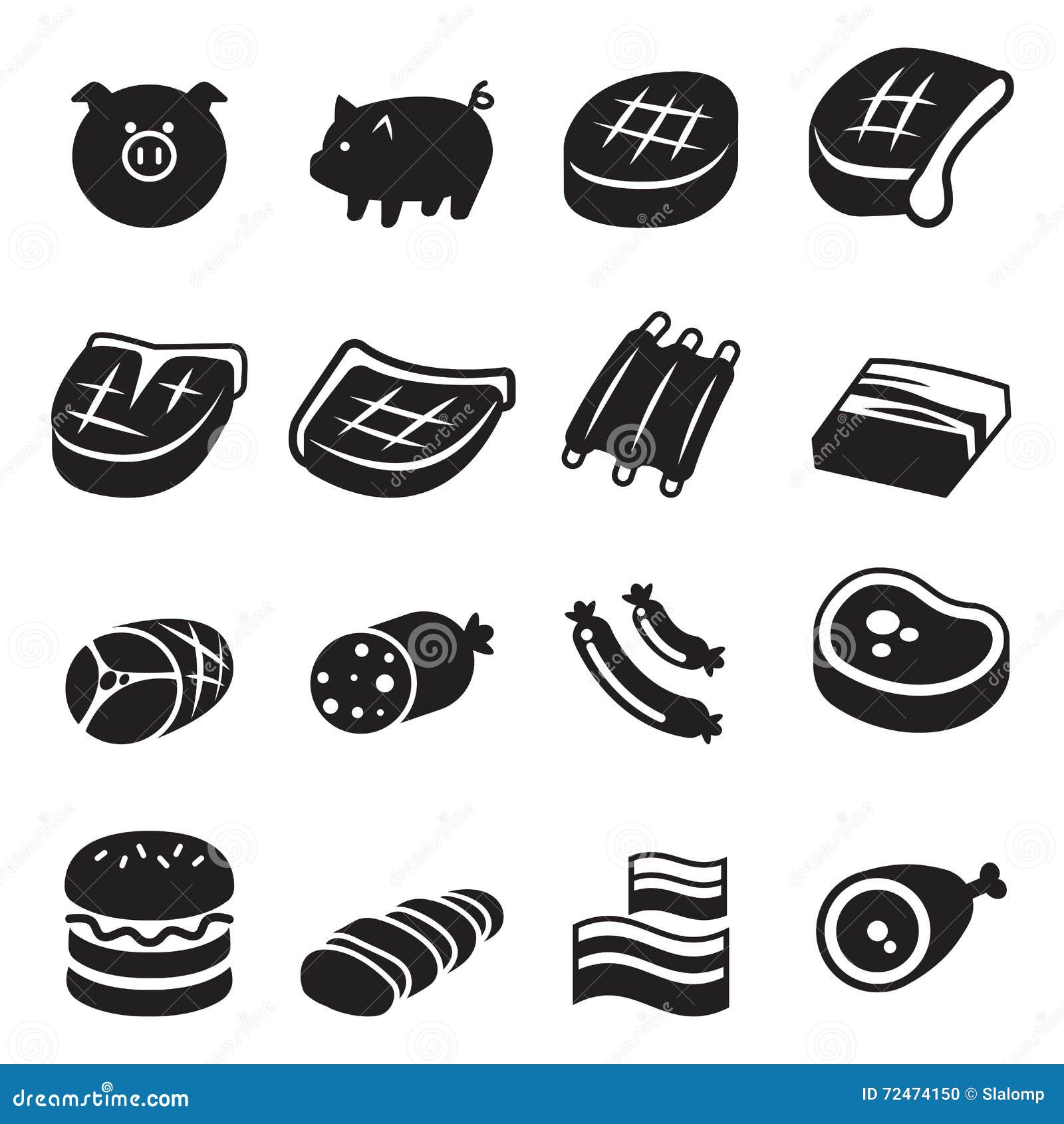 Icono del cerdo stock de ilustración. Ilustración de lomo - 72474150