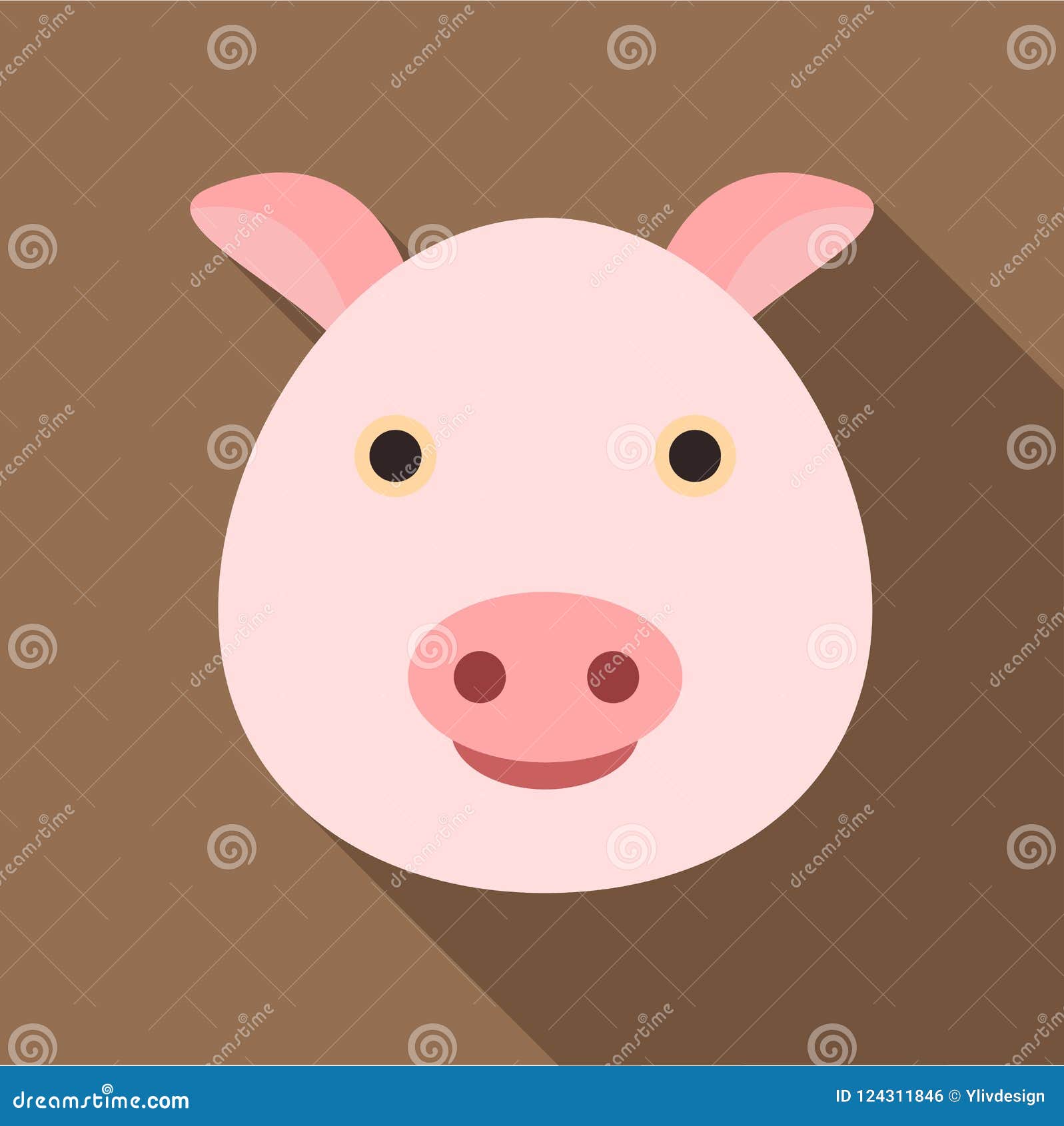 Icono Del Cerdo, Estilo Plano Stock de ilustración - Ilustración de ...