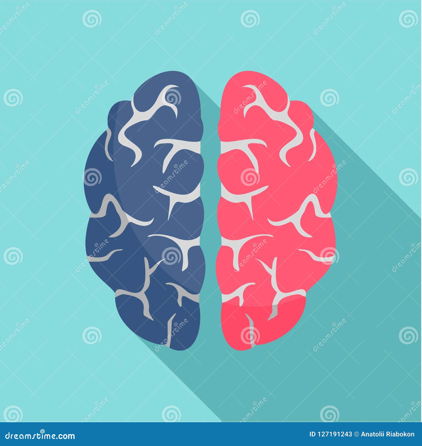 Icono Del Cerebro Del Genio, Estilo Plano Stock de ilustración ...