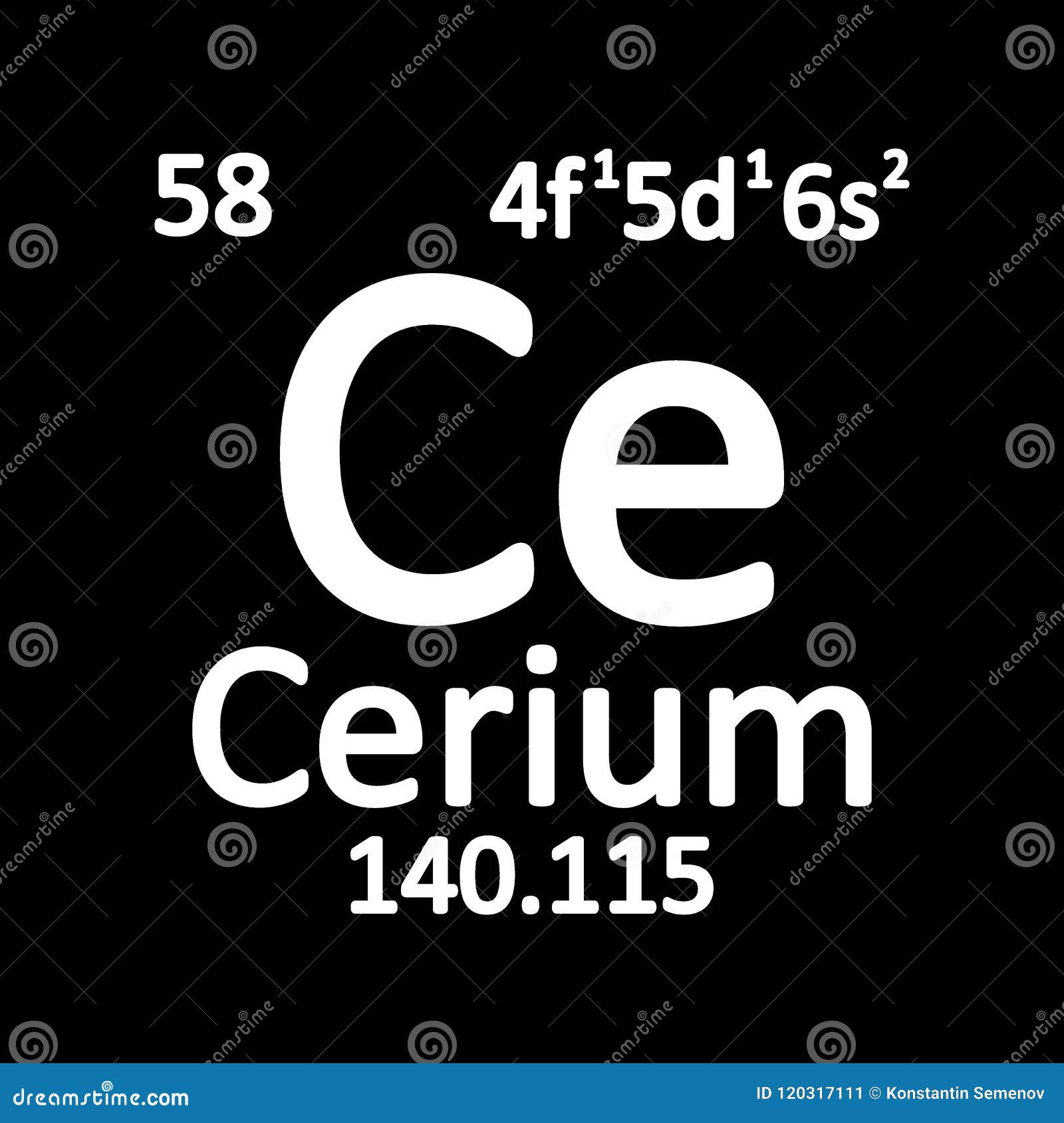 Icono Del Cerio Del Elemento De Tabla Periódica Stock de ilustración ...