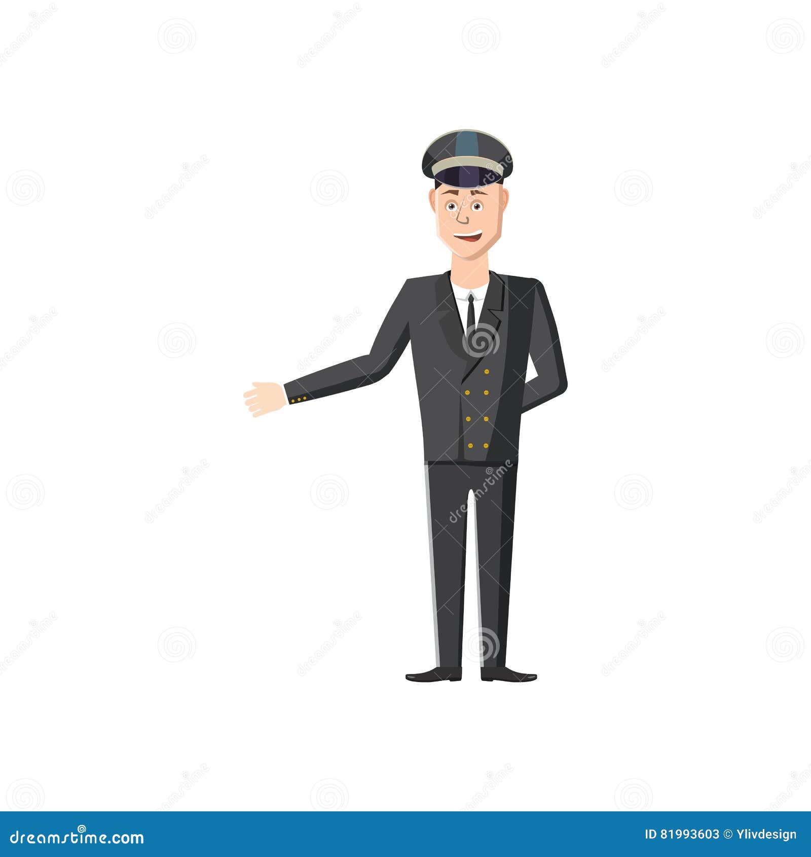 Icono Del Chófer En Estilo De La Historieta Ilustración del Vector ...