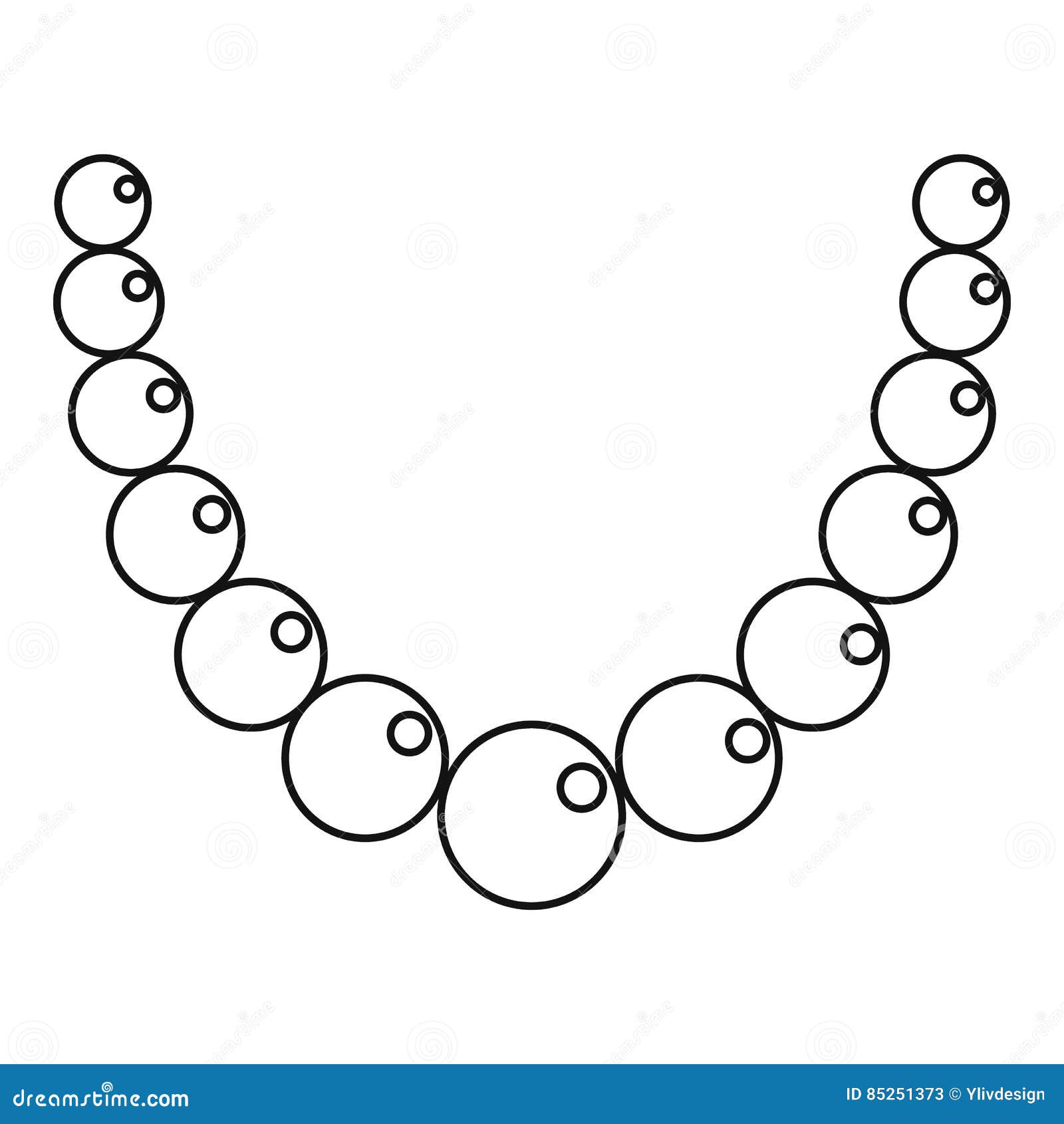 Icono Del Collar De La Perla, Estilo Del Esquema Ilustración del Vector ...