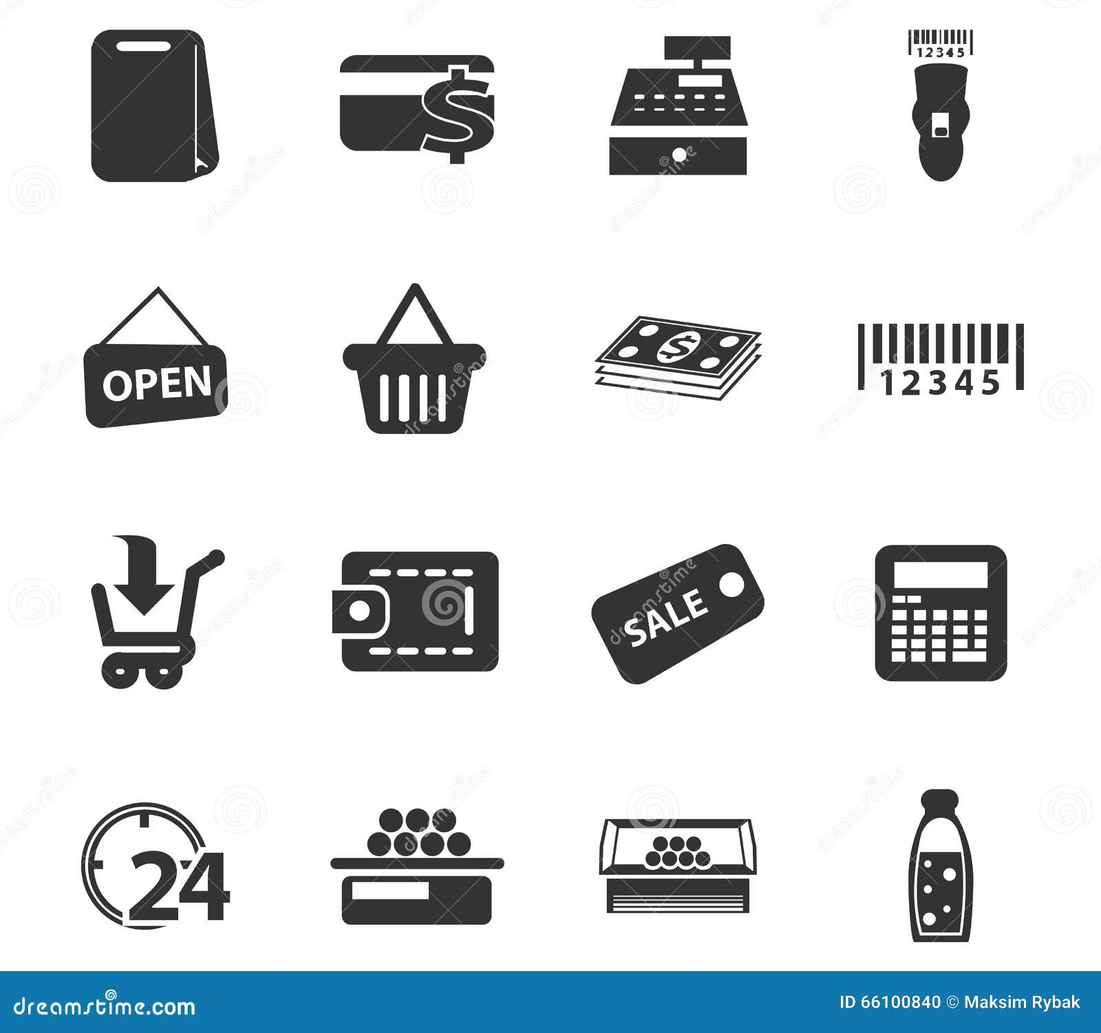 Icono del colmado ilustración del vector. Ilustración de reloj - 66100840