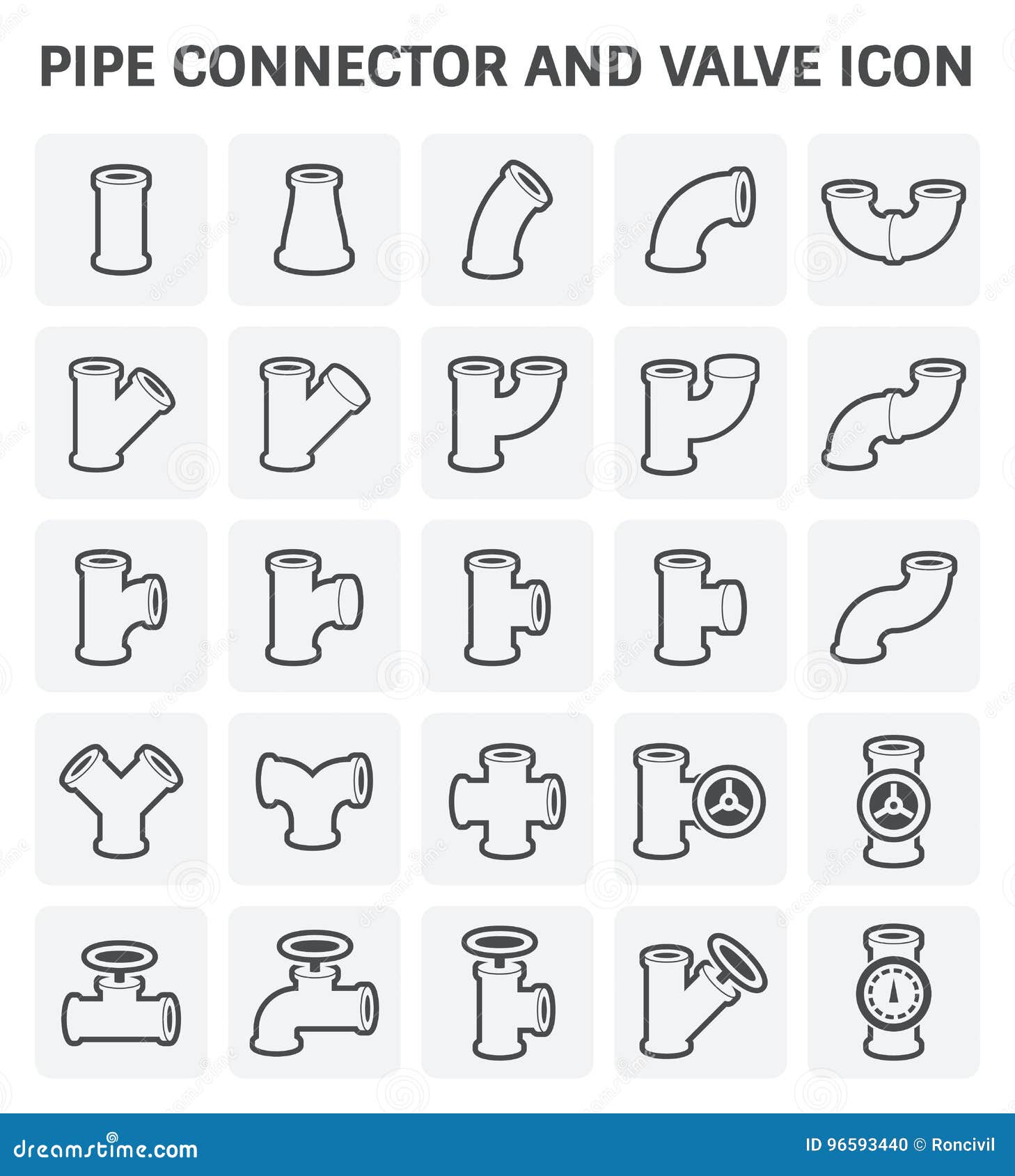 Icono Del Conector Del Tubo Ilustración del Vector - Ilustración de ...