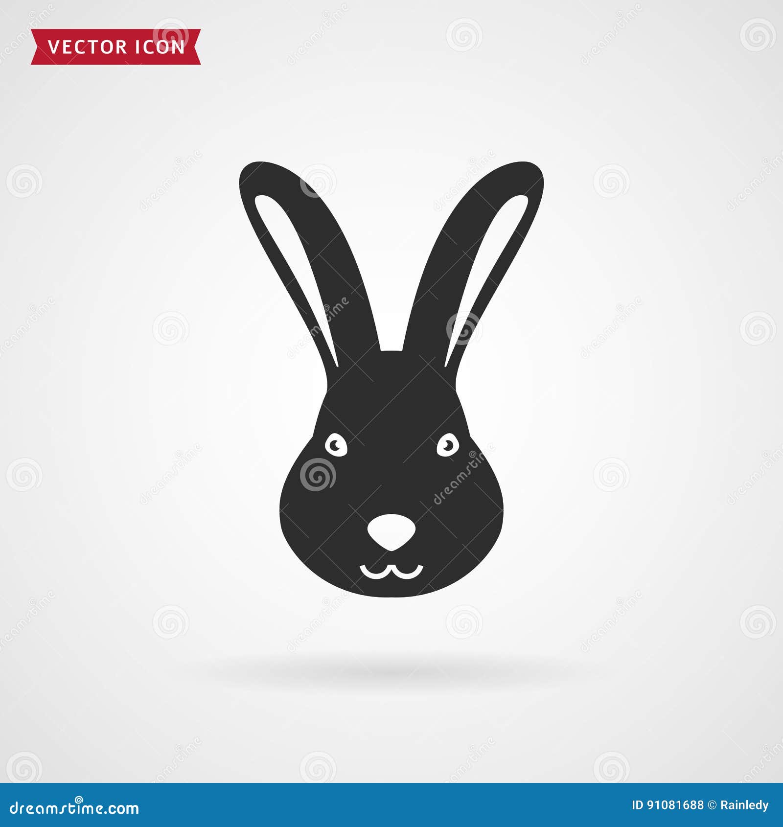 Icono del conejo ilustración del vector. Ilustración de pista - 91081688