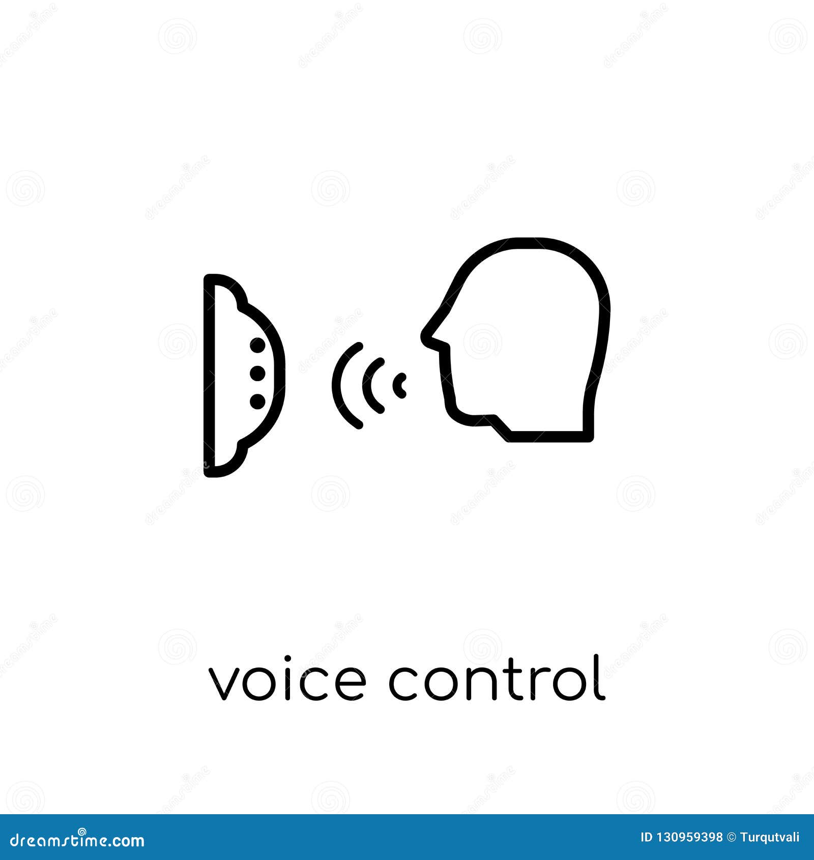 Icono Del Control De La Voz Contr Linear Plano Moderno De Moda De La ...