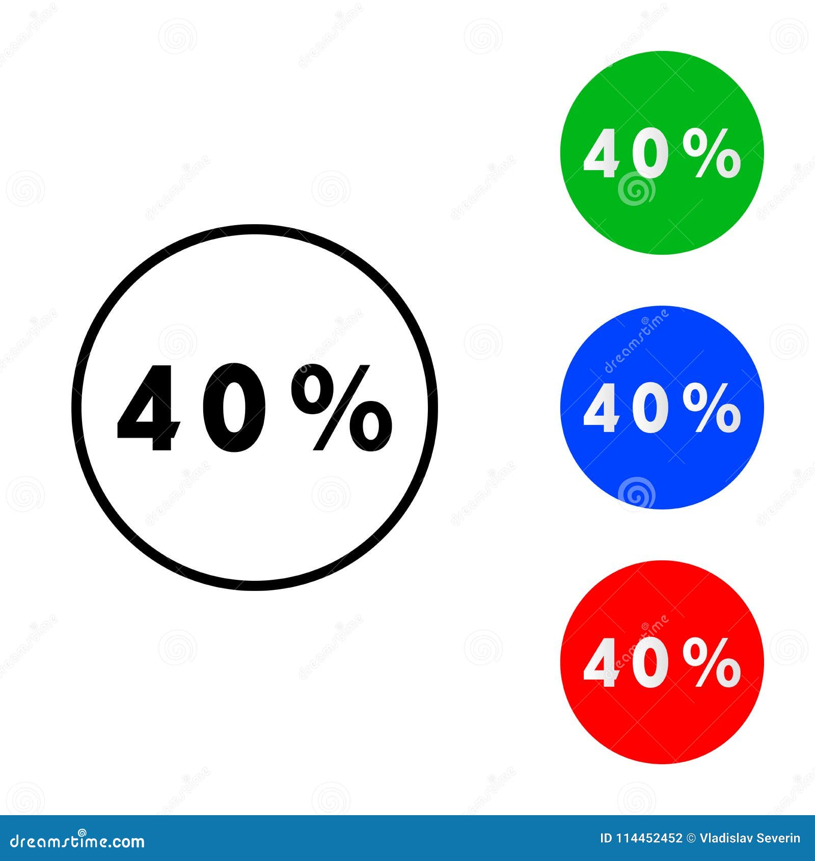 Icono Del Cuarenta Por Ciento Stock de ilustración - Ilustración de ...