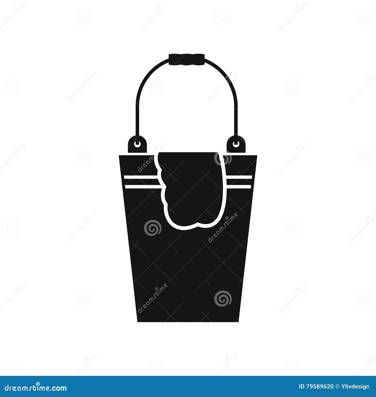 Icono Del Cubo Y Del Trapo, Estilo Simple Ilustración del Vector ...