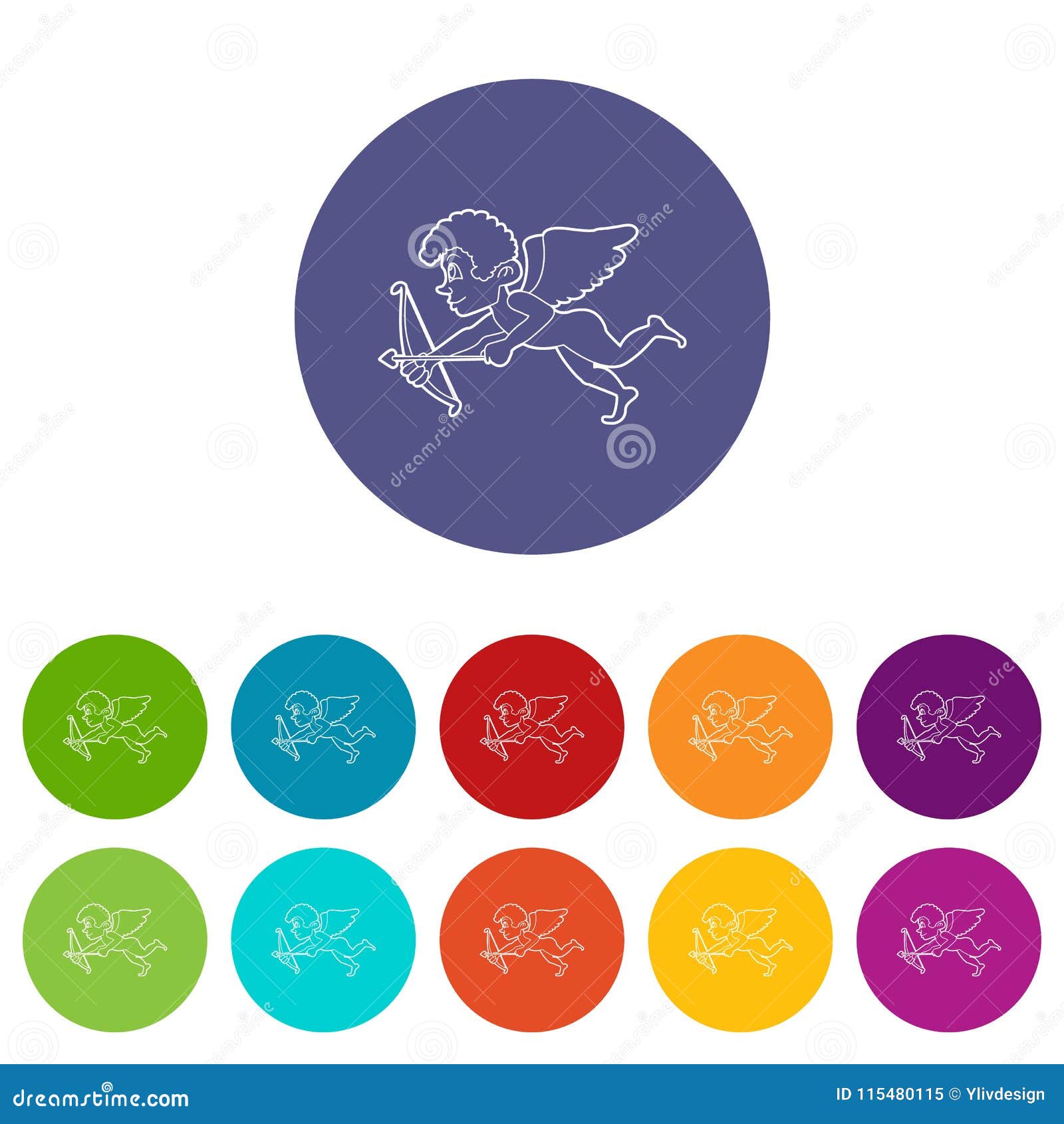 Icono Del Cupido, Estilo Del Esquema Ilustración del Vector ...