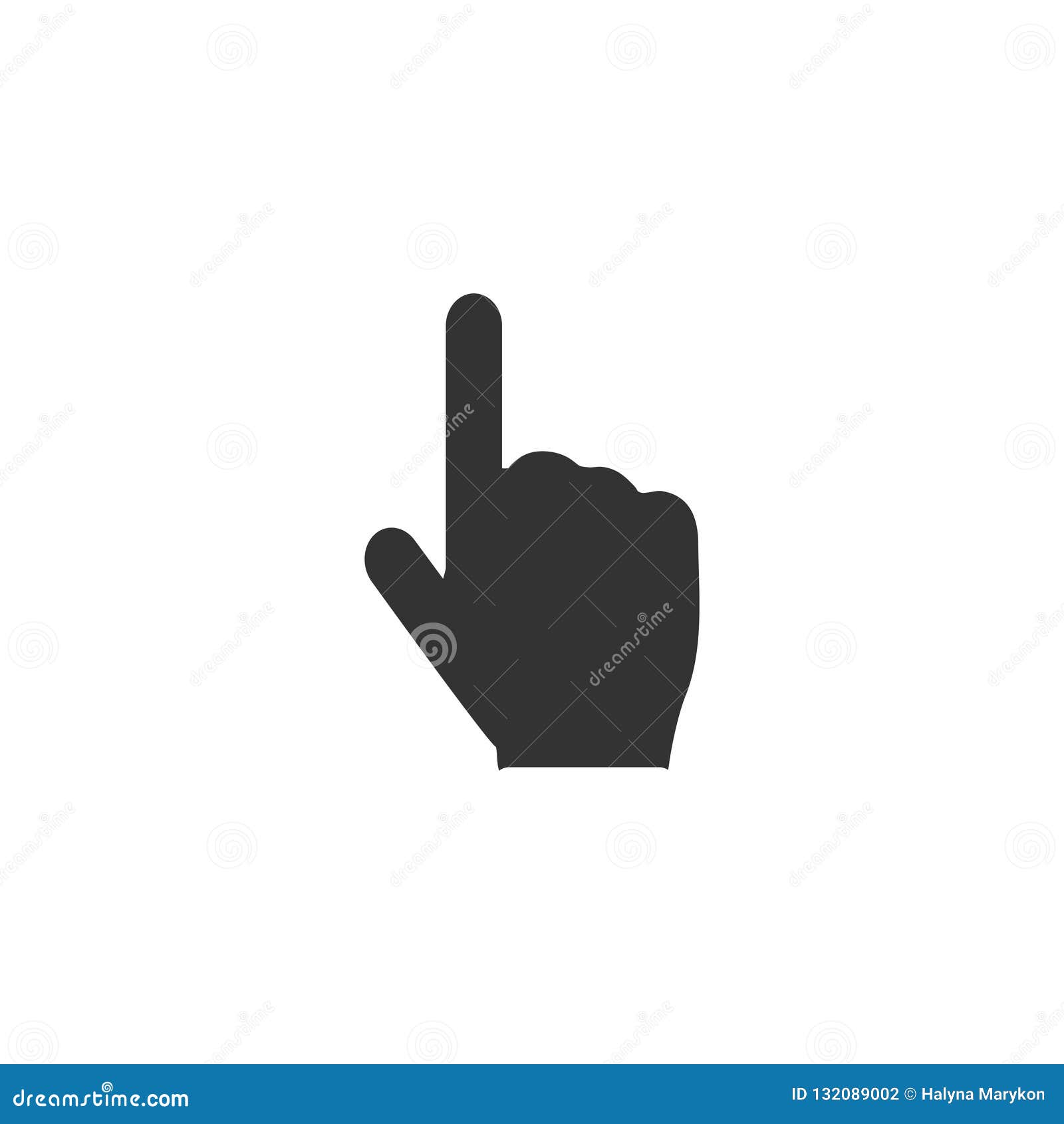 Icono Del Cursor De La Mano Completamente Ilustración del Vector ...