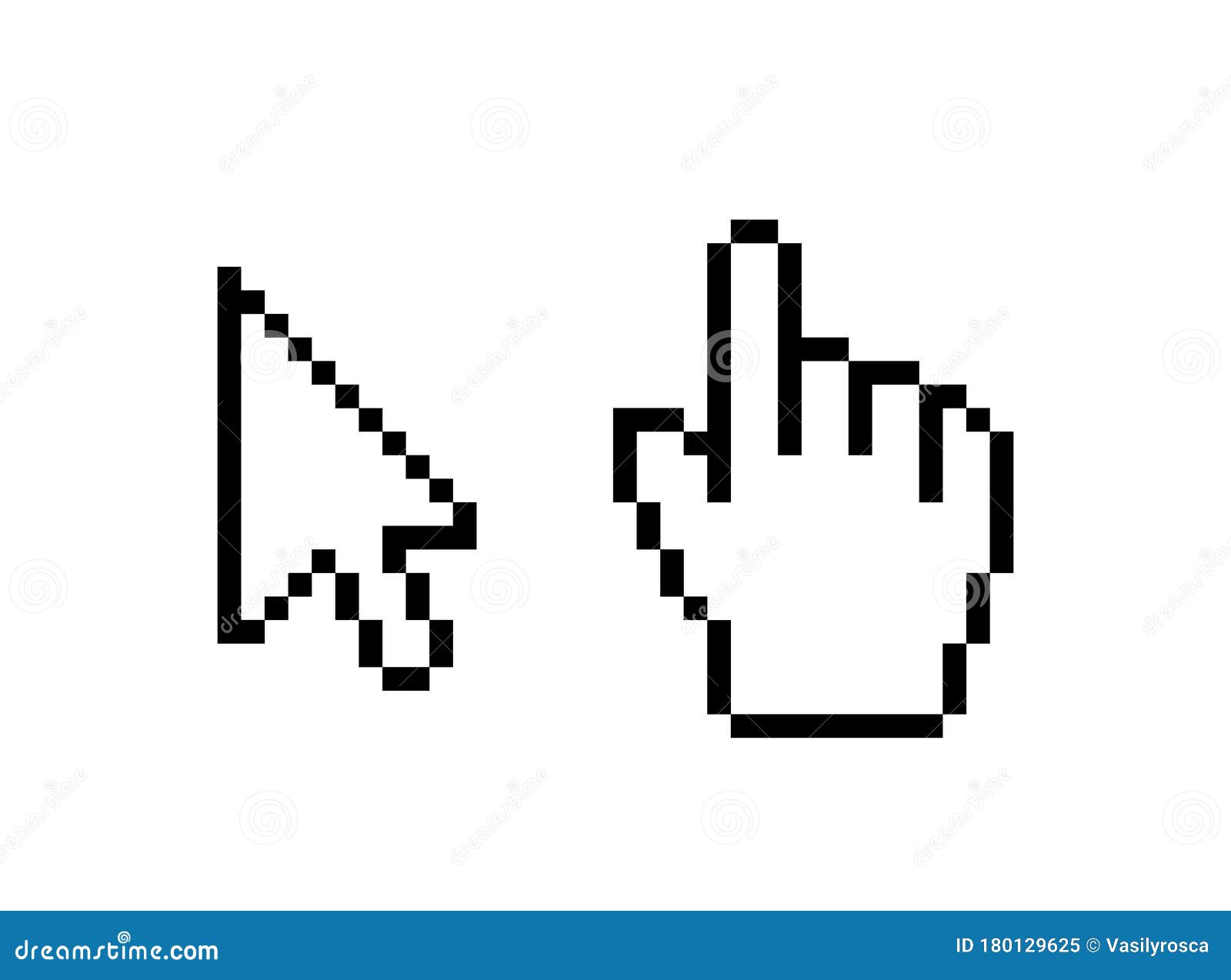 Icono Del Cursor De Mano. Flecha Del Puntero Del Cursor. Icono De Clic ...
