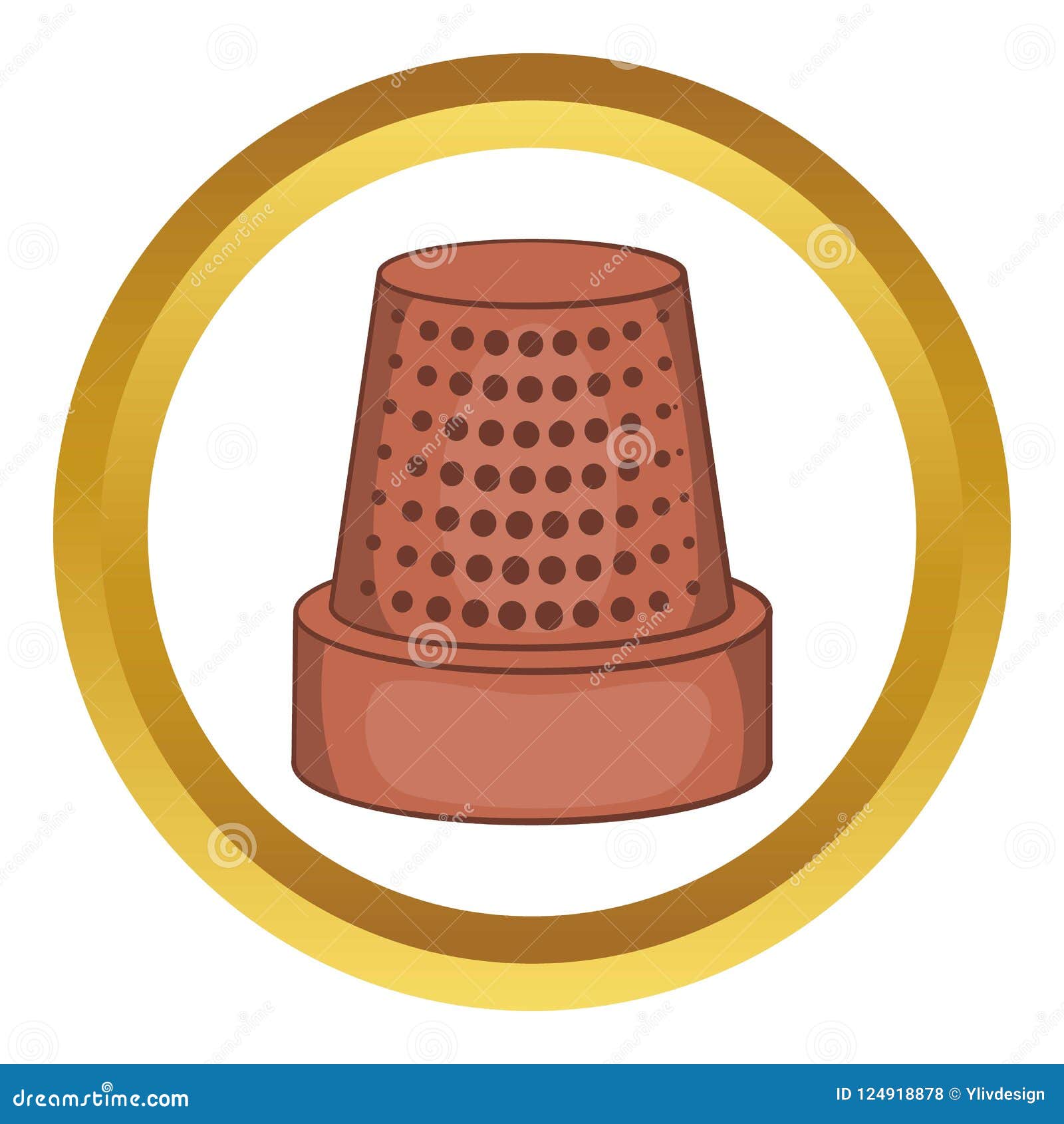 Icono del dedal stock de ilustración. Ilustración de manera - 124918878