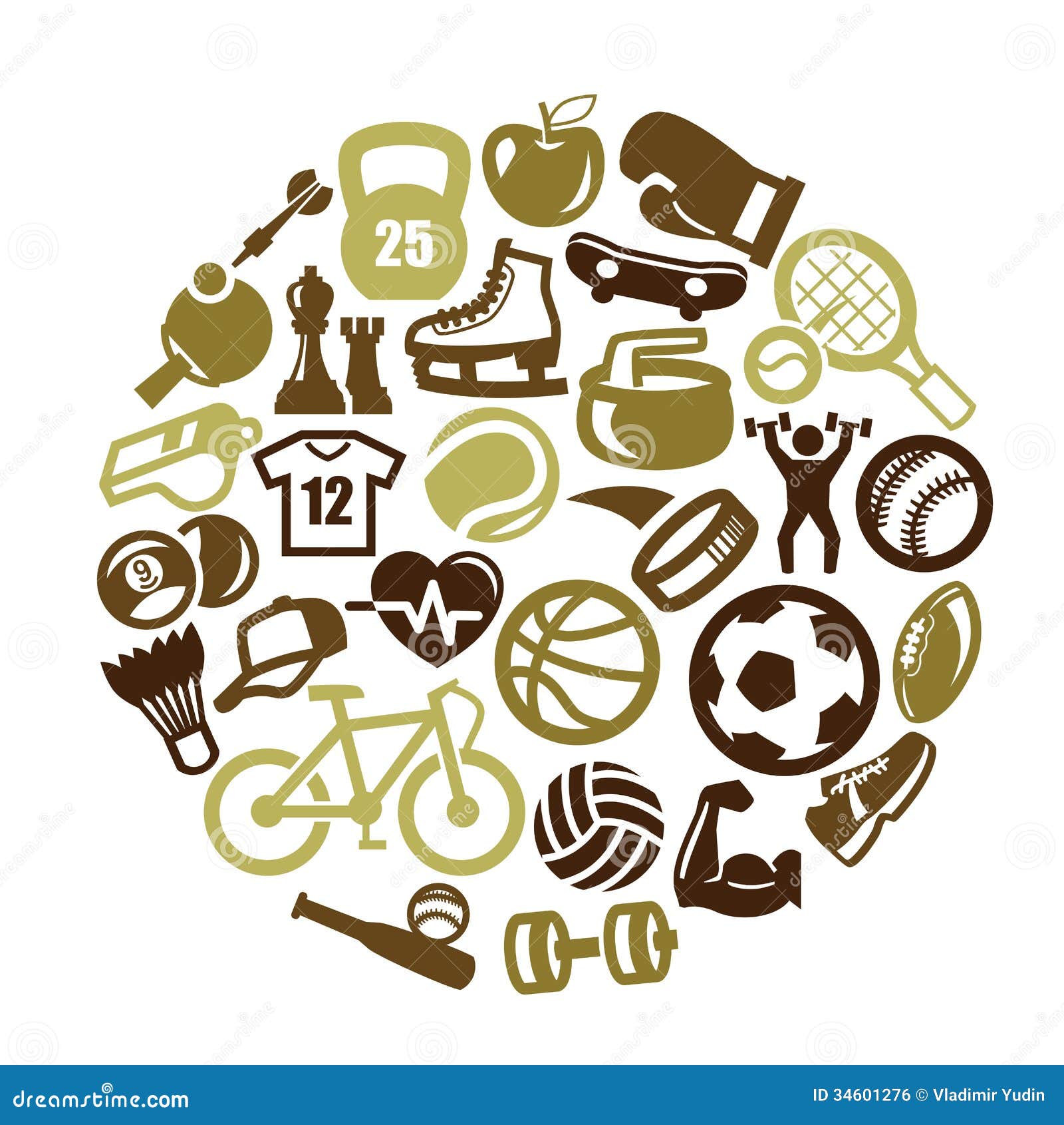 Icono del deporte ilustración del vector. Ilustración de vector - 34601276