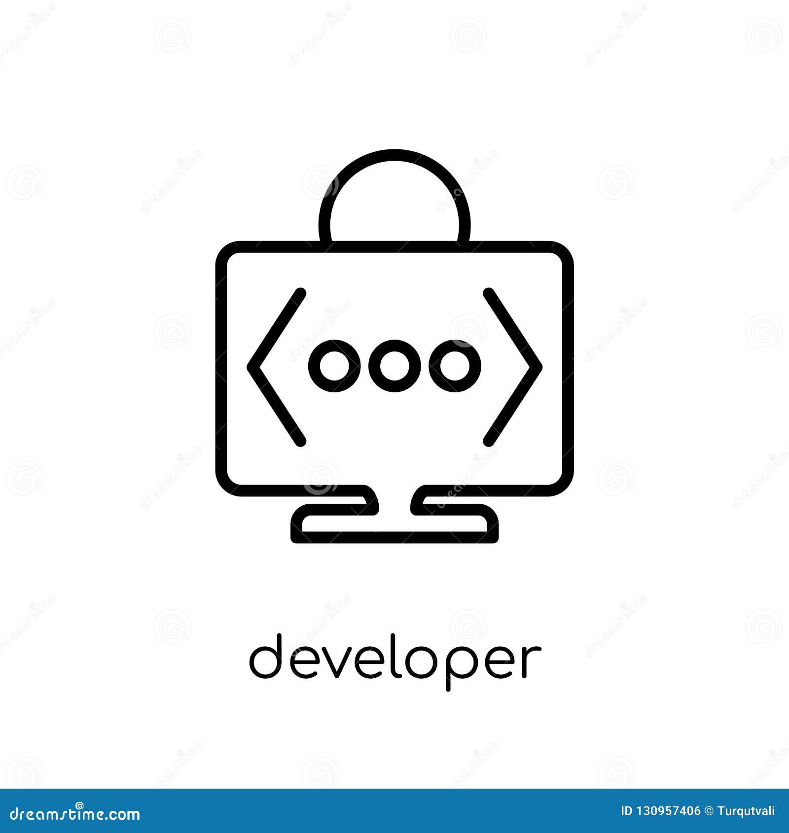 Icono Del Desarrollador Icono Linear Plano Moderno De Moda Del ...