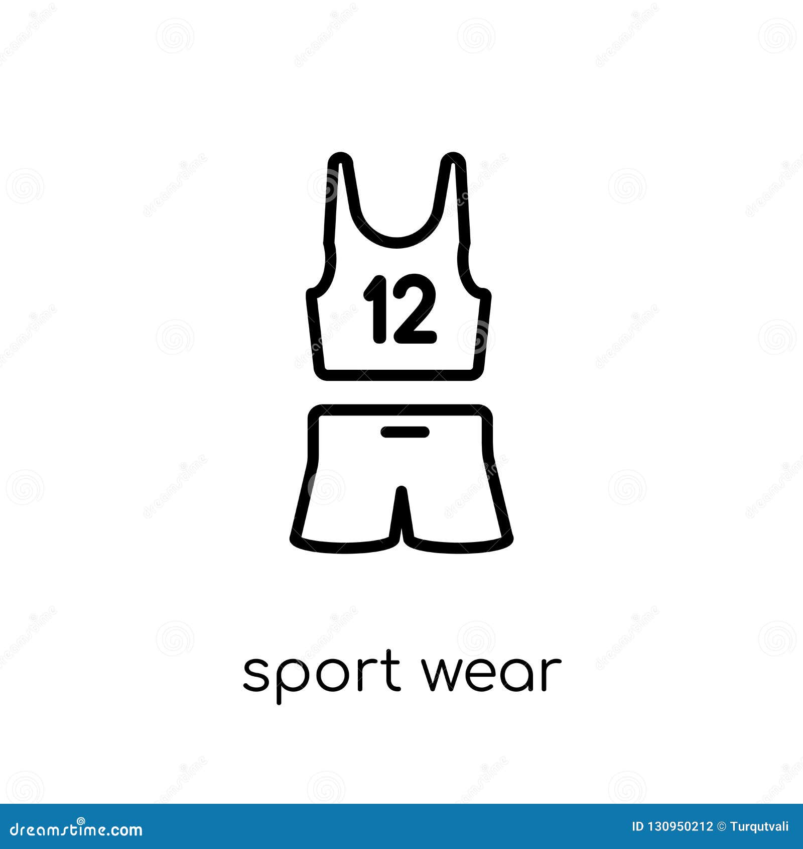 Icono Del Desgaste Del Deporte Ico Linear Plano Moderno De Moda Del ...