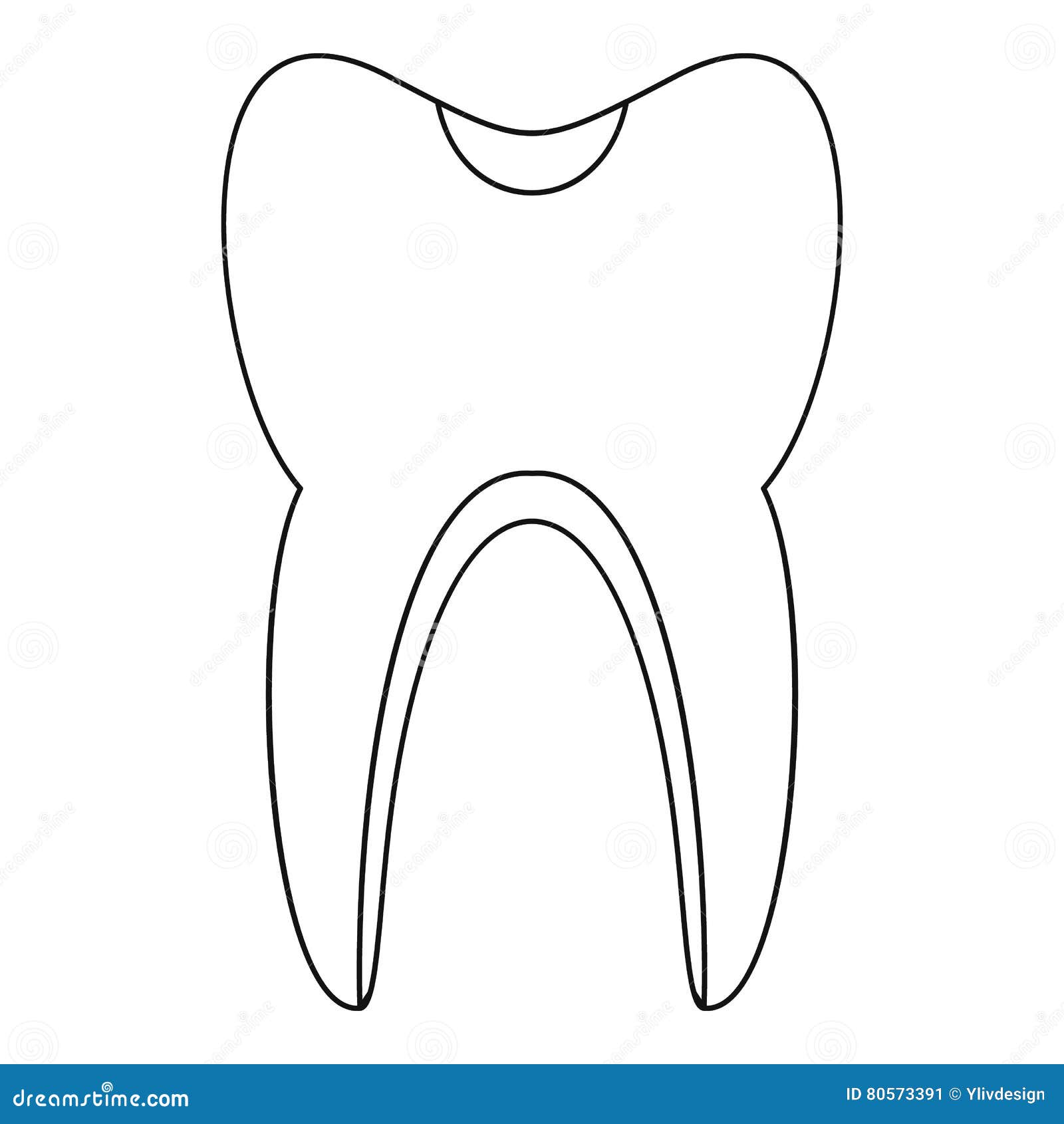 Icono Del Diente, Estilo Del Esquema Ilustración del Vector ...