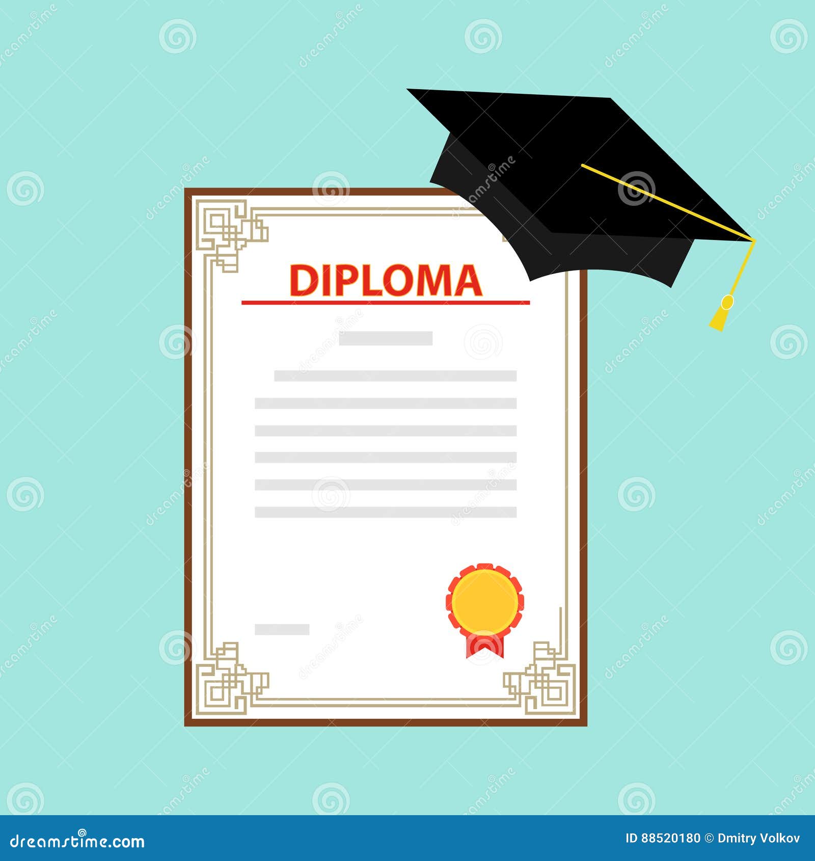 Icono del diploma ilustración del vector. Ilustración de modelo - 88520180