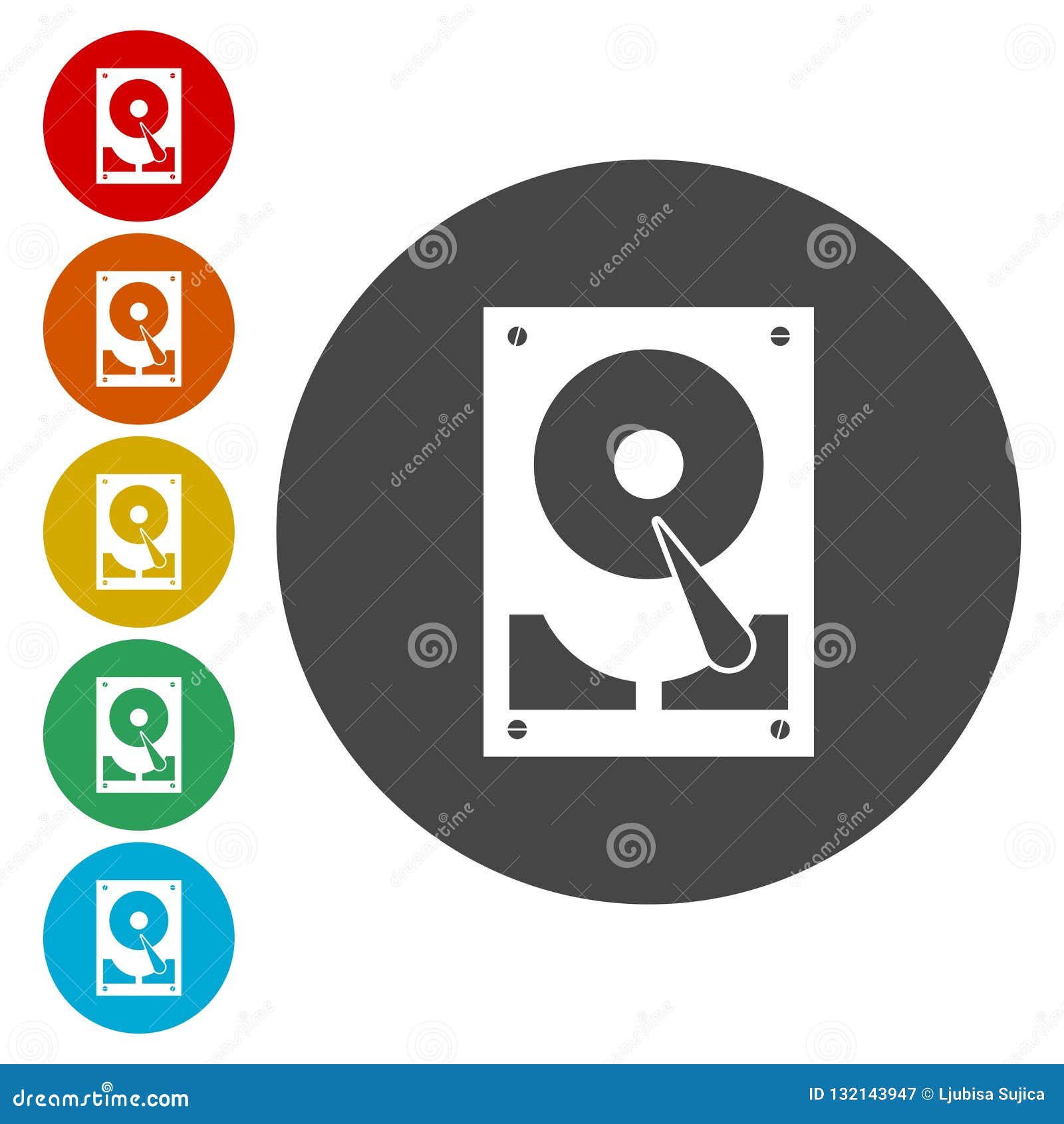 Icono del disco duro ilustración del vector. Ilustración de megabus ...