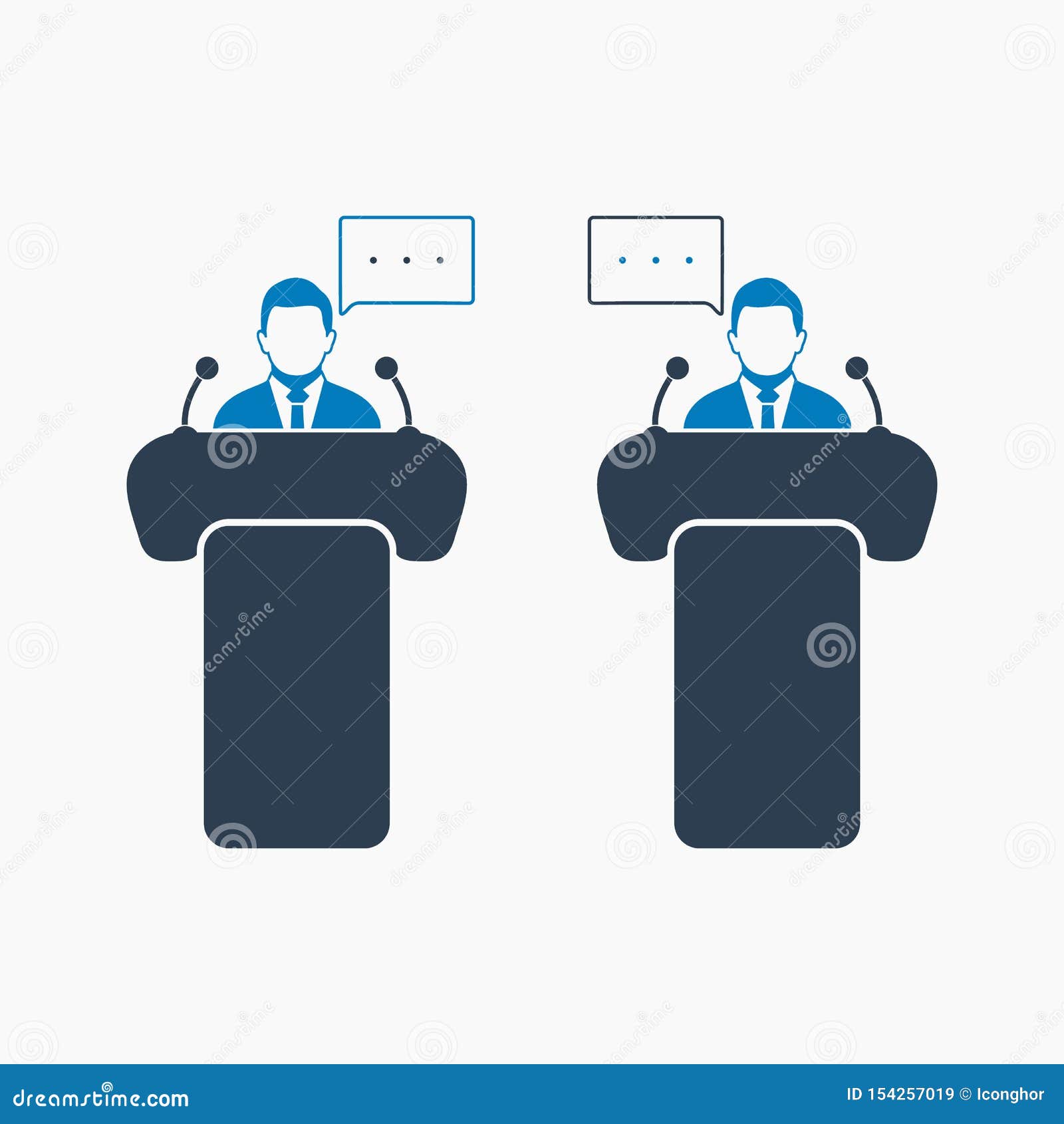 Icono Del Discusi?n Vector Plano Del Estilo Ilustración del Vector ...