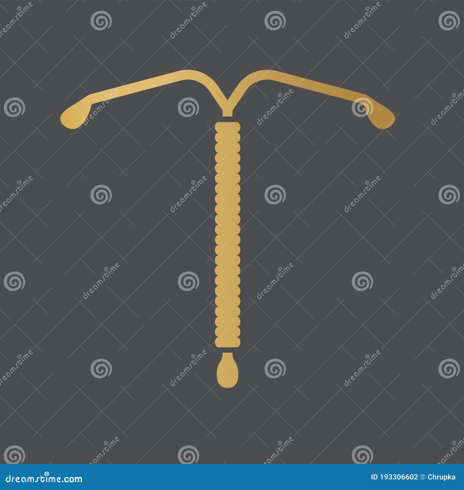 Icono Del Dispositivo Intrauterino De Yud Dorado Ilustración Del Vector