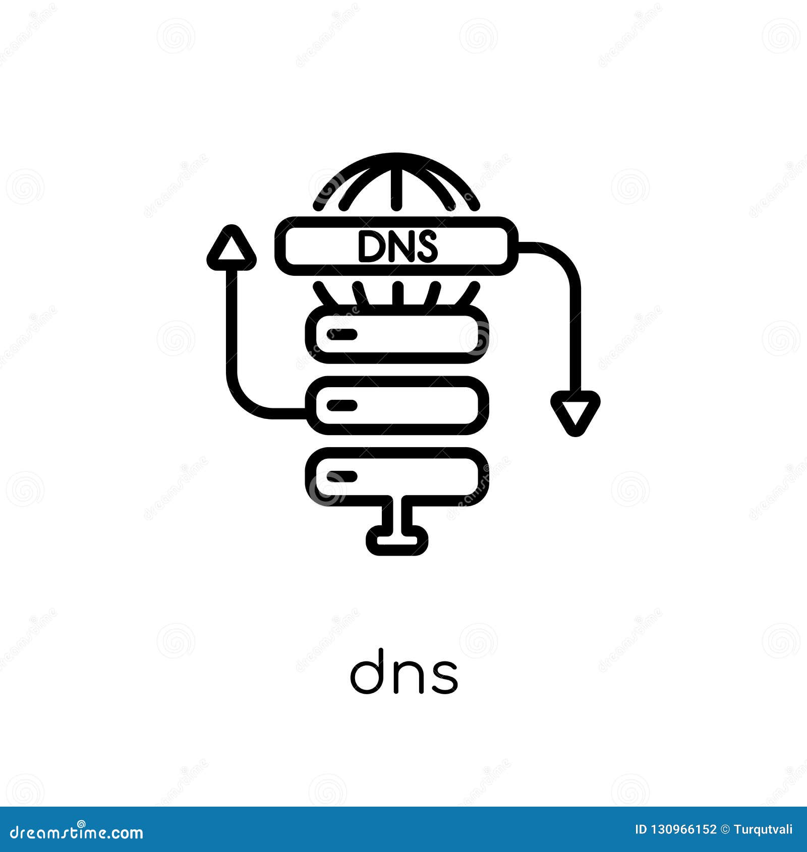 Icono Del DNS Icono Linear Plano Moderno De Moda Del Dns Del Vector En ...