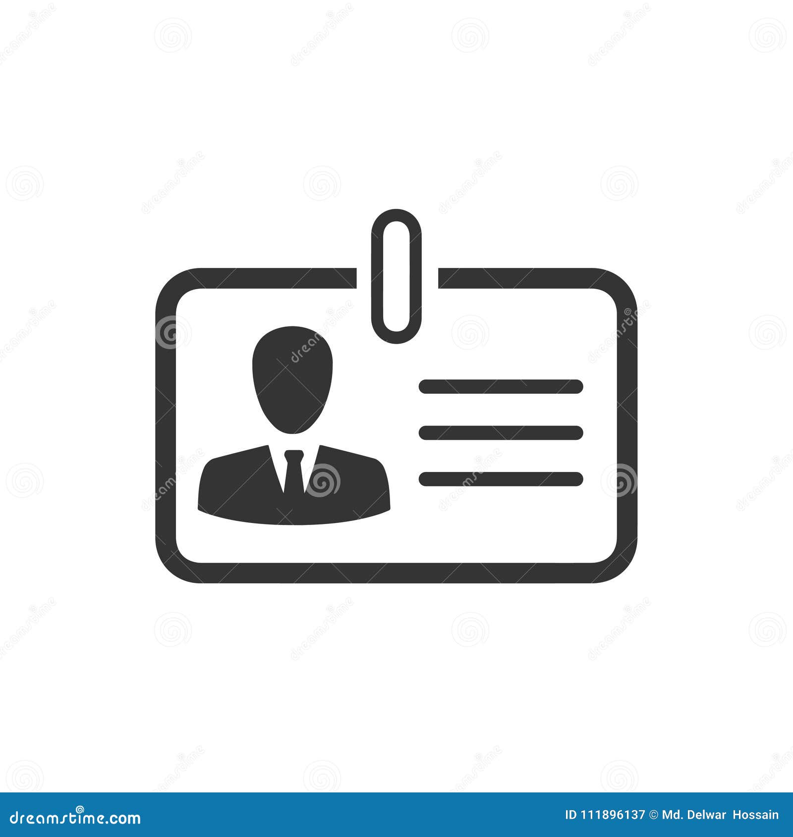 Icono Del Documento De Identidad Ilustración del Vector - Ilustración ...