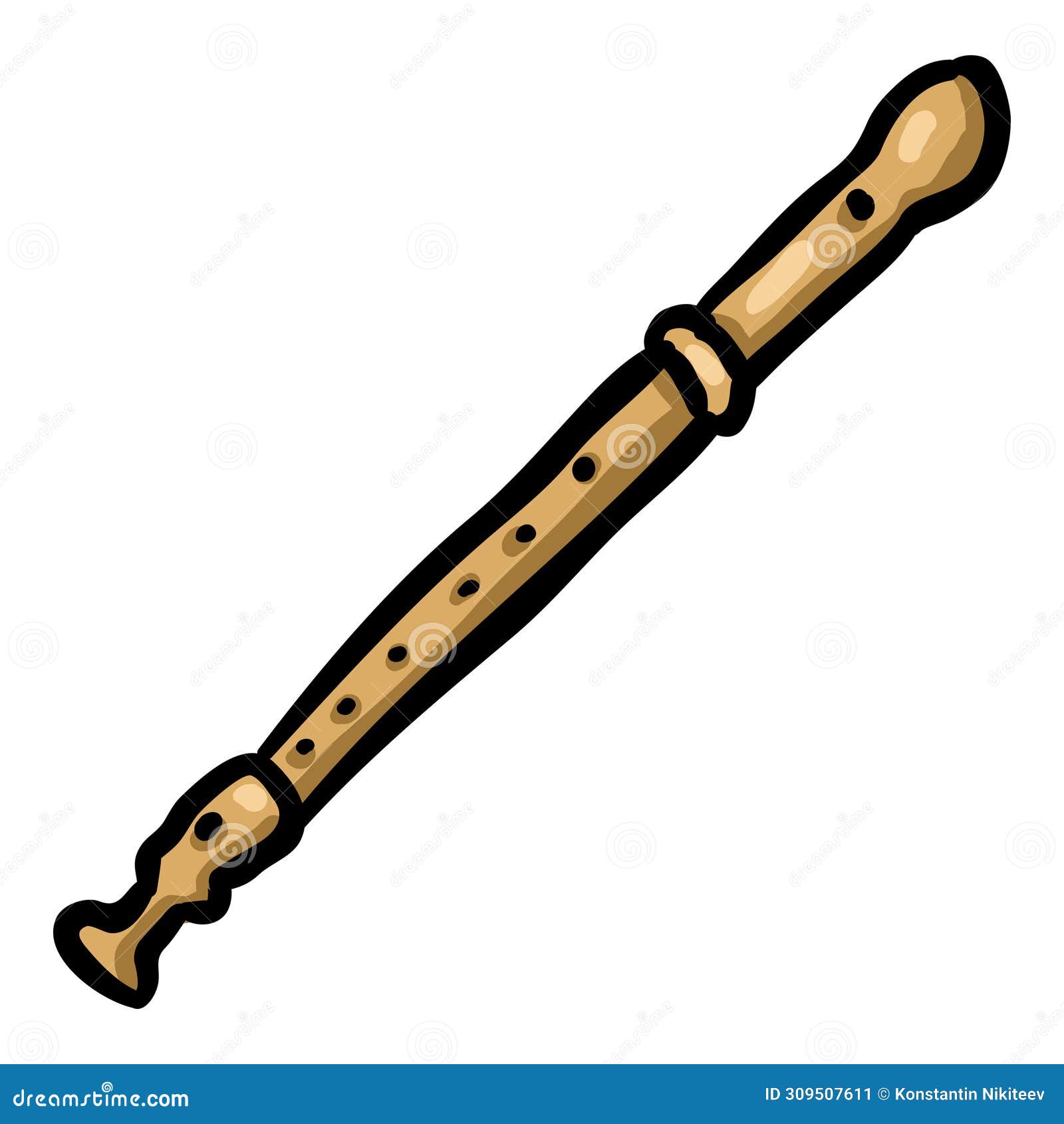 Icono Del Doodle De Flauta De Instrumento Musical Ilustración del ...