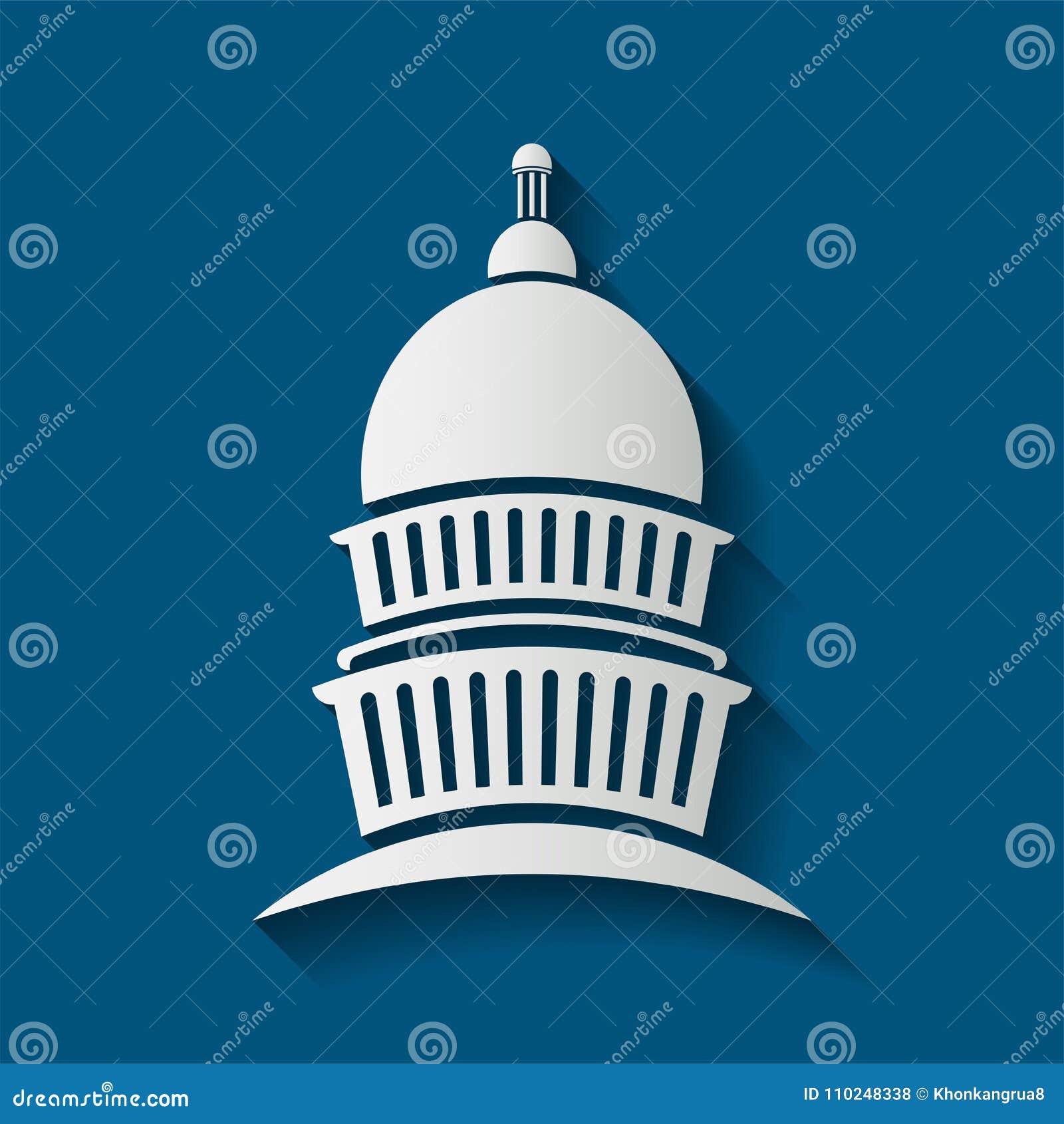 Icono Del Edificio De La Reunión Del Congreso Del Capitolio, Ilustrador Ilustración del Vector ...