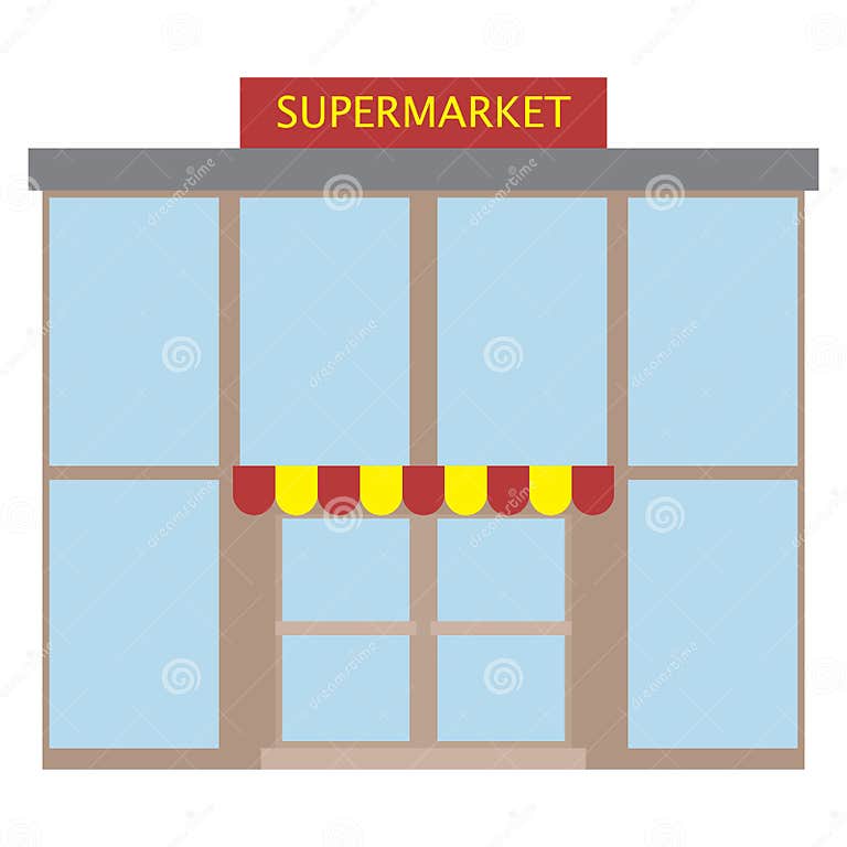 Icono Del Edificio Del Supermercado, Ejemplo Del Vector Ilustración del Vector - Ilustración de ...