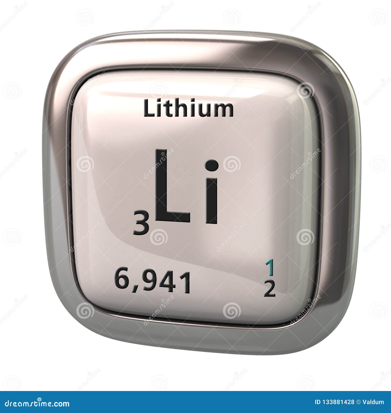 Icono Del Elemento Químico De Li Del Litio Stock de ilustración ...