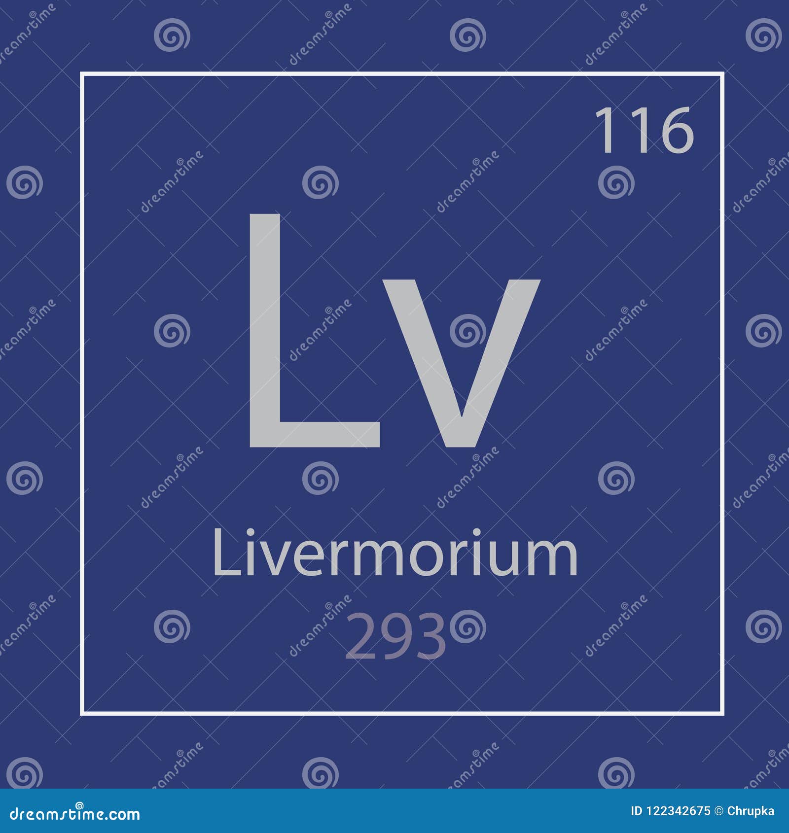 Icono Del Elemento Químico De Livermorium Lv Ilustración del Vector ...