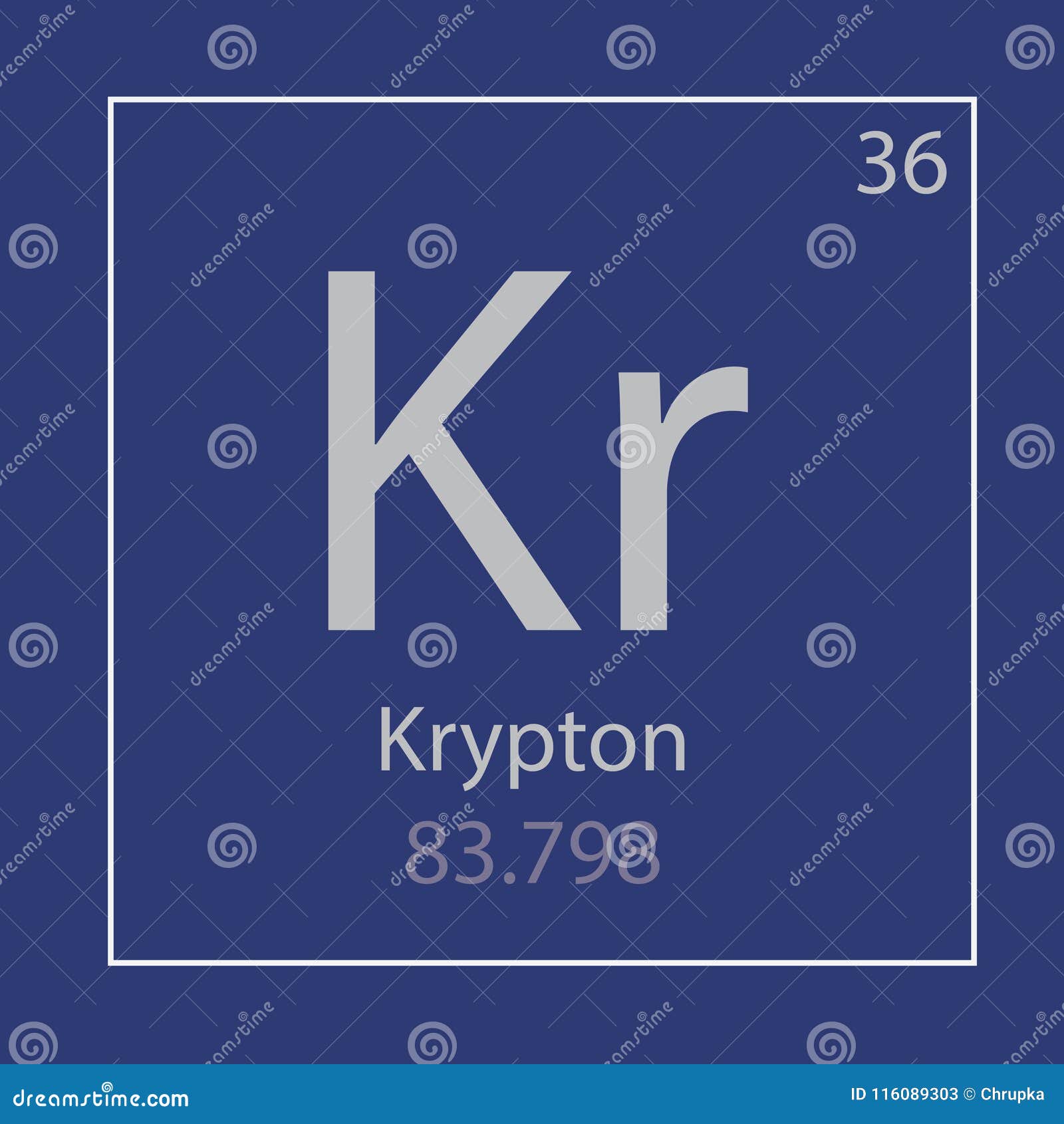 Icono Del Elemento Químico Del Kr Del Criptón Ilustración del Vector ...