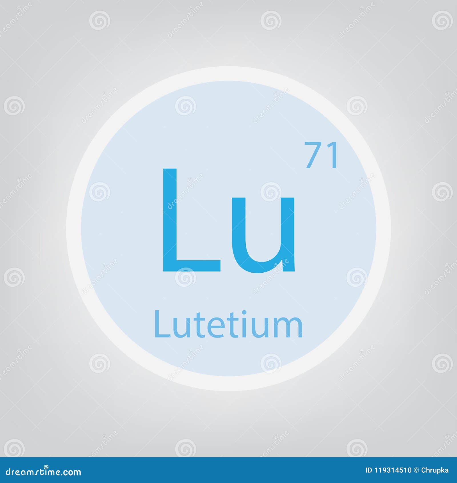 Icono Del Elemento Químico Del Lu Del Lutecio Ilustración del Vector ...