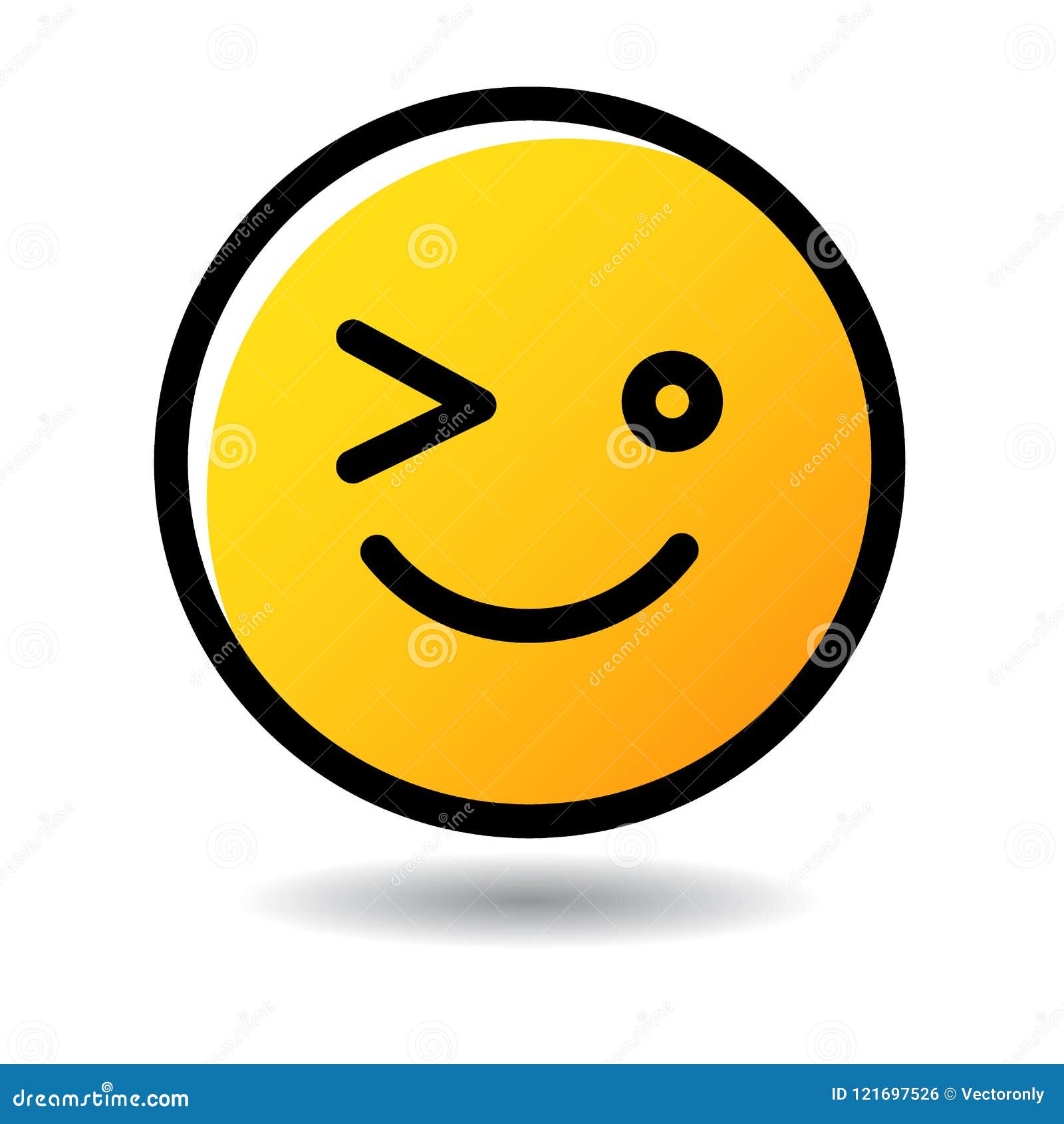 Icono Del Emoji Del Emoticon Del Guiño Ilustración del Vector ...