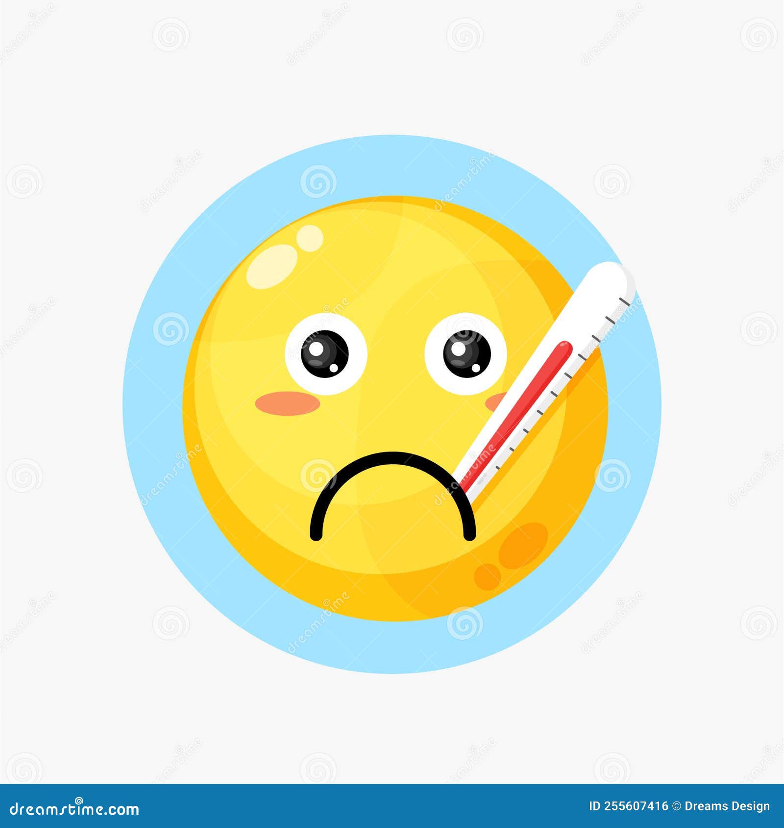 Icono Del Emoticono Amarillo Enfermo Ilustración del Vector ...