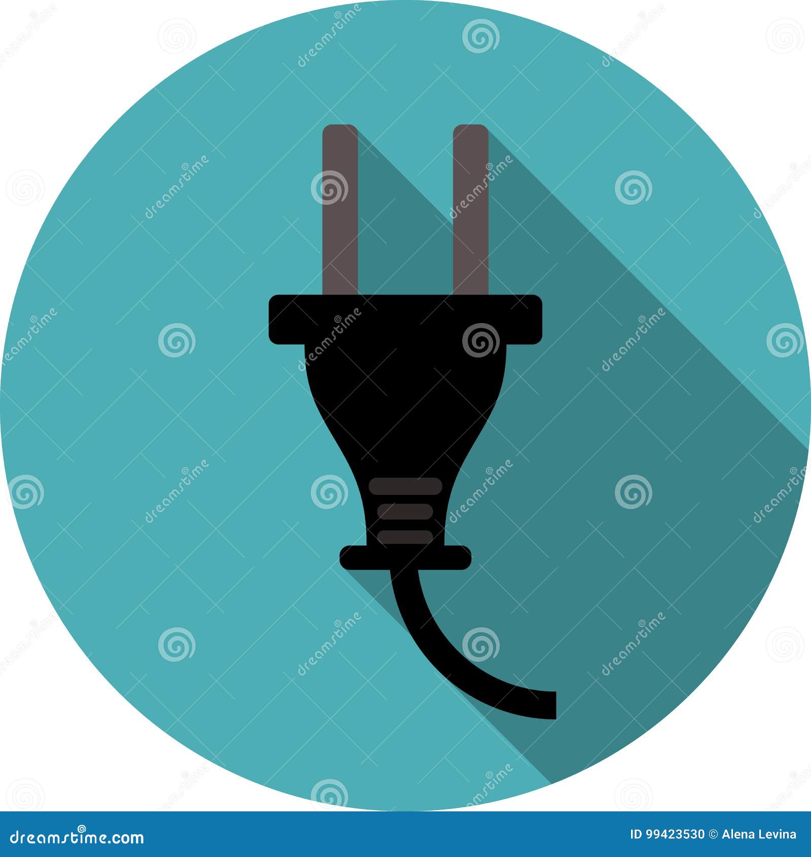 Icono del enchufe ilustración del vector. Ilustración de cuerda - 99423530