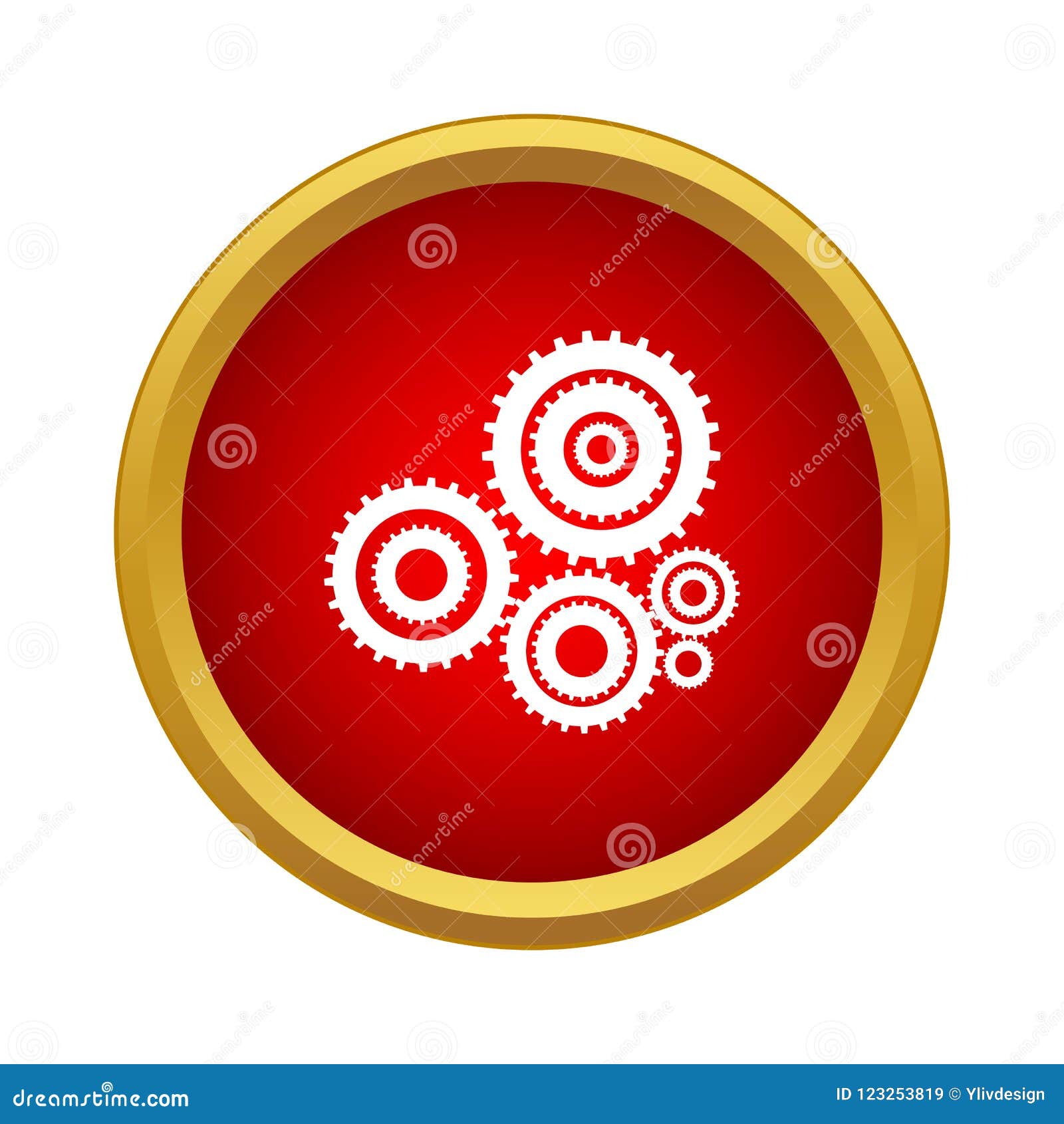 Icono Del Engranaje, Estilo Simple Stock de ilustración - Ilustración ...