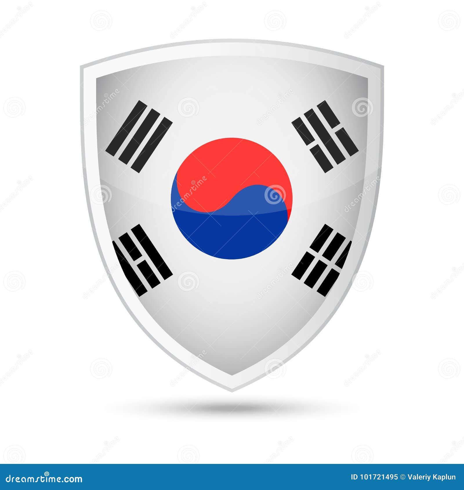 Icono Del Escudo Del Vector De La Bandera De La Corea Del Sur Stock de ...