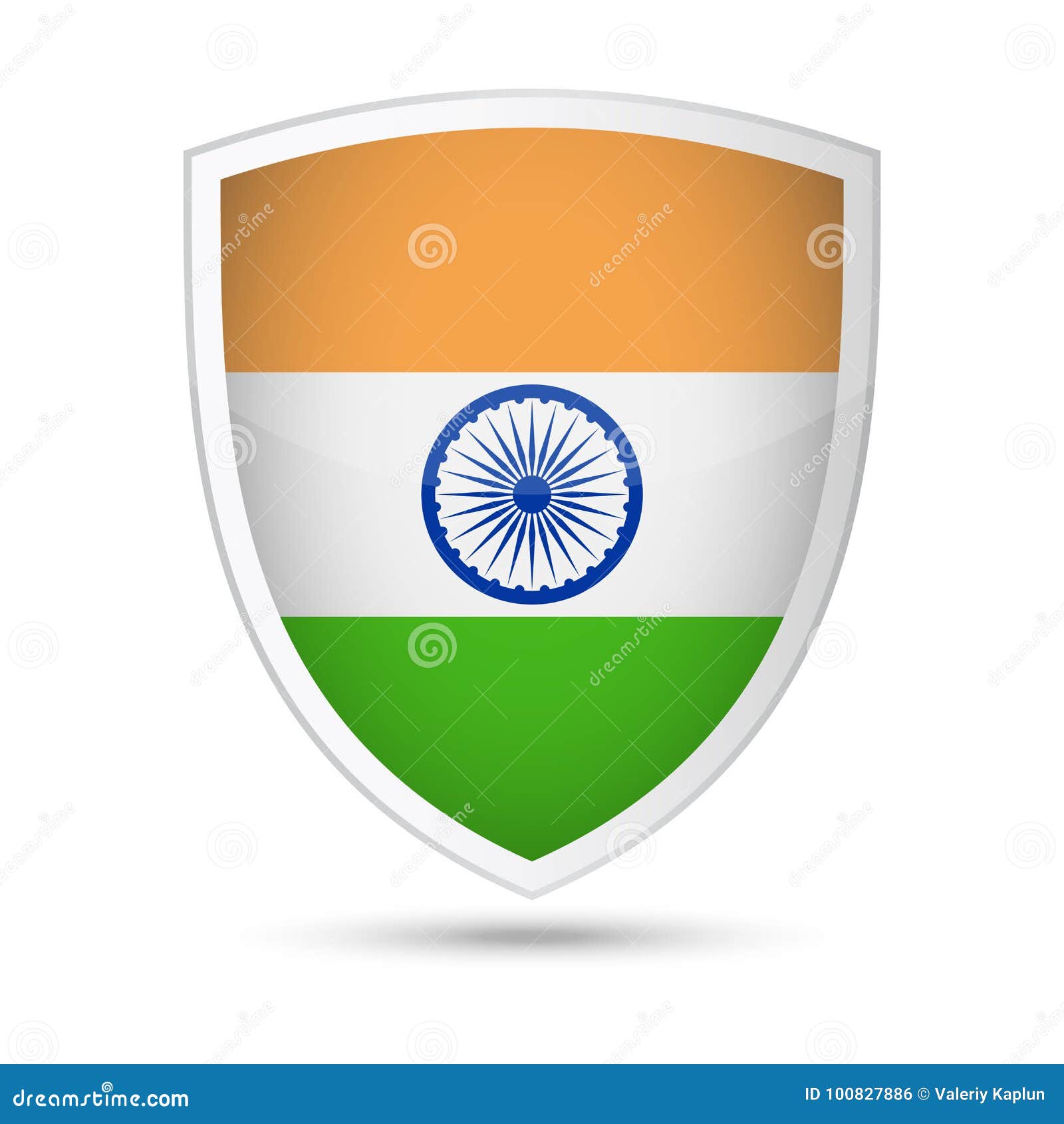 Icono Del Escudo Del Vector De La Bandera De La India Stock de ...