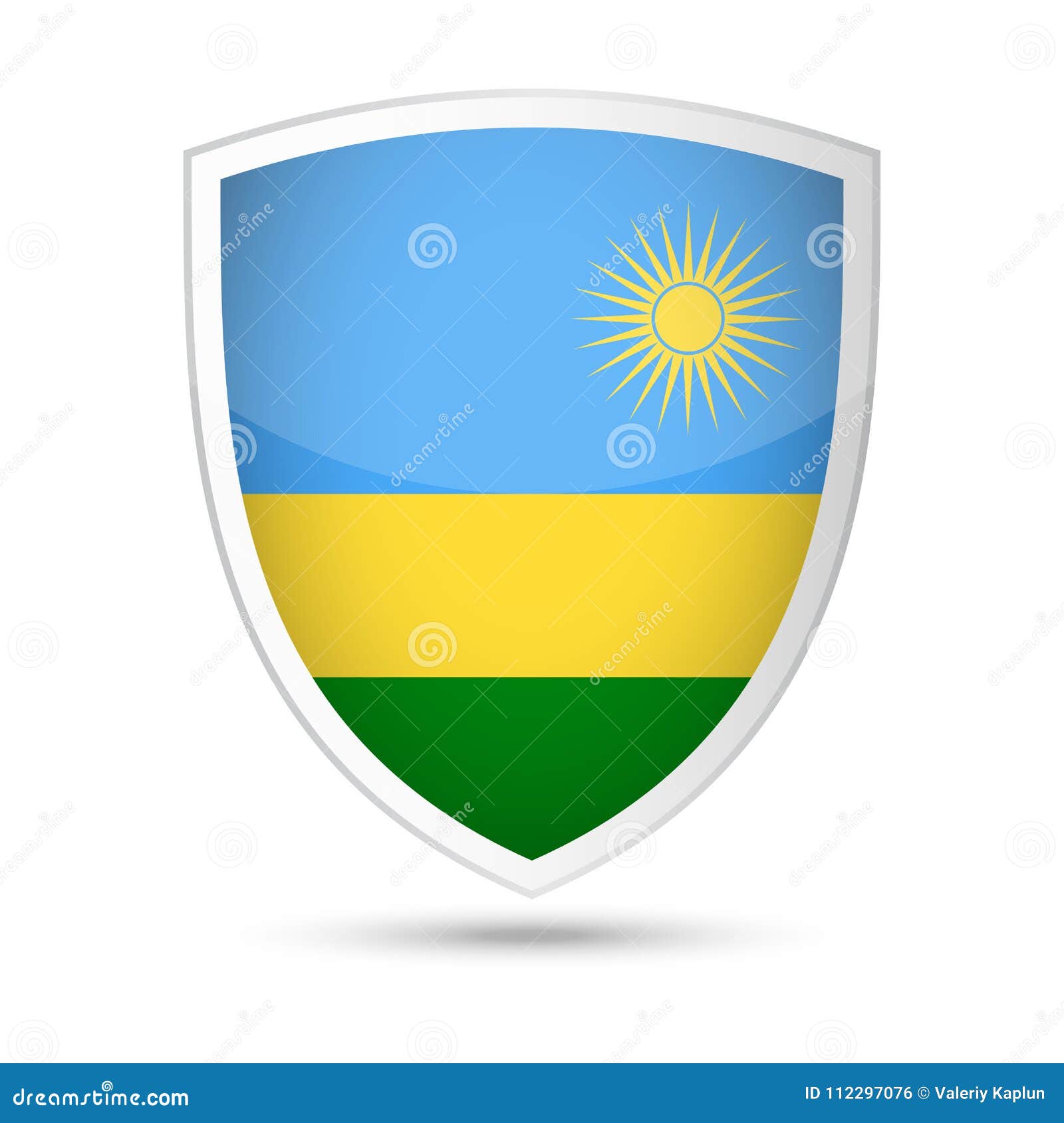 Icono Del Escudo Del Vector De La Bandera De Rwanda Stock de ...