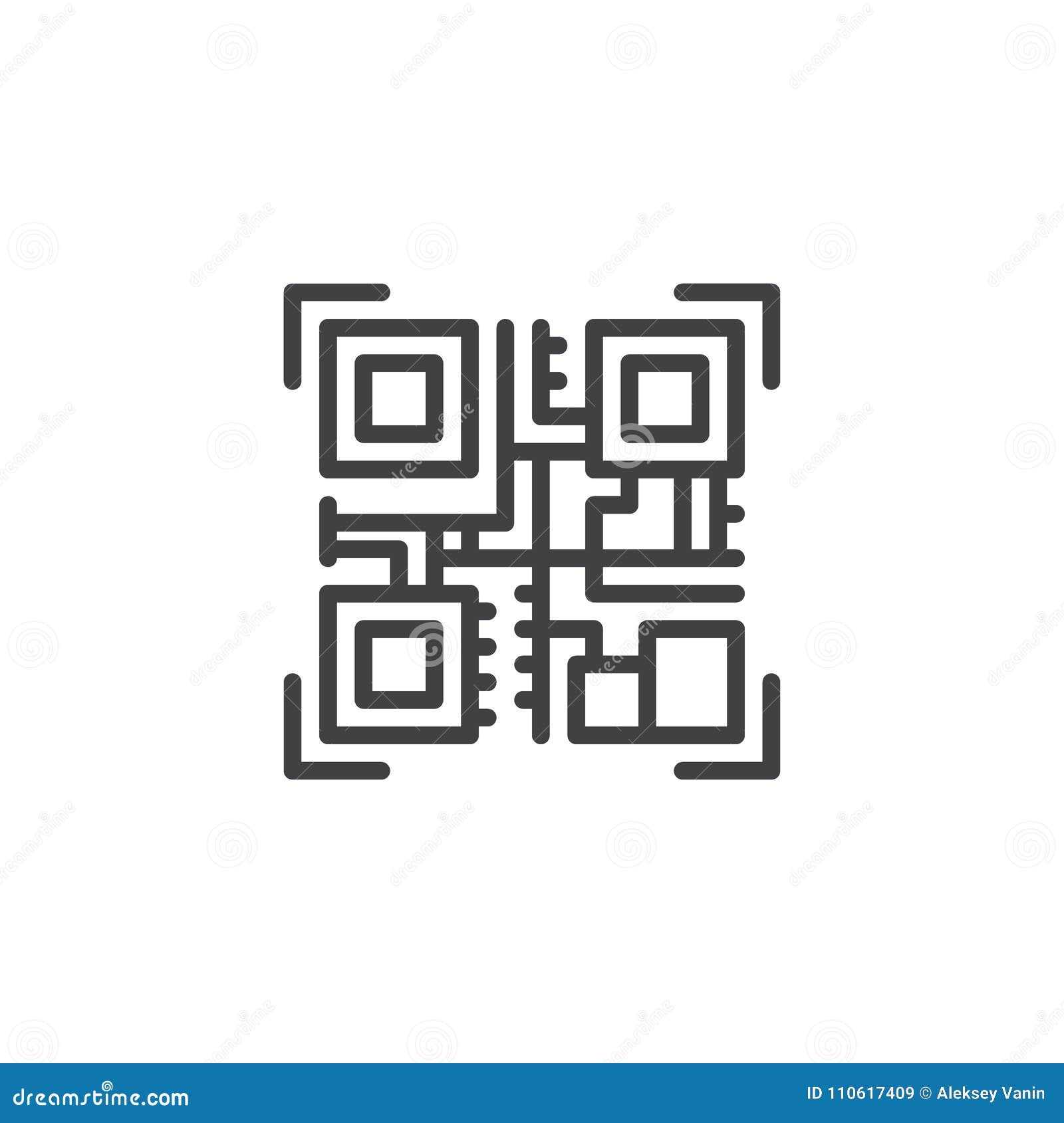 Icono Del Esquema Del C?digo De Qr Ilustración del Vector - Ilustración ...