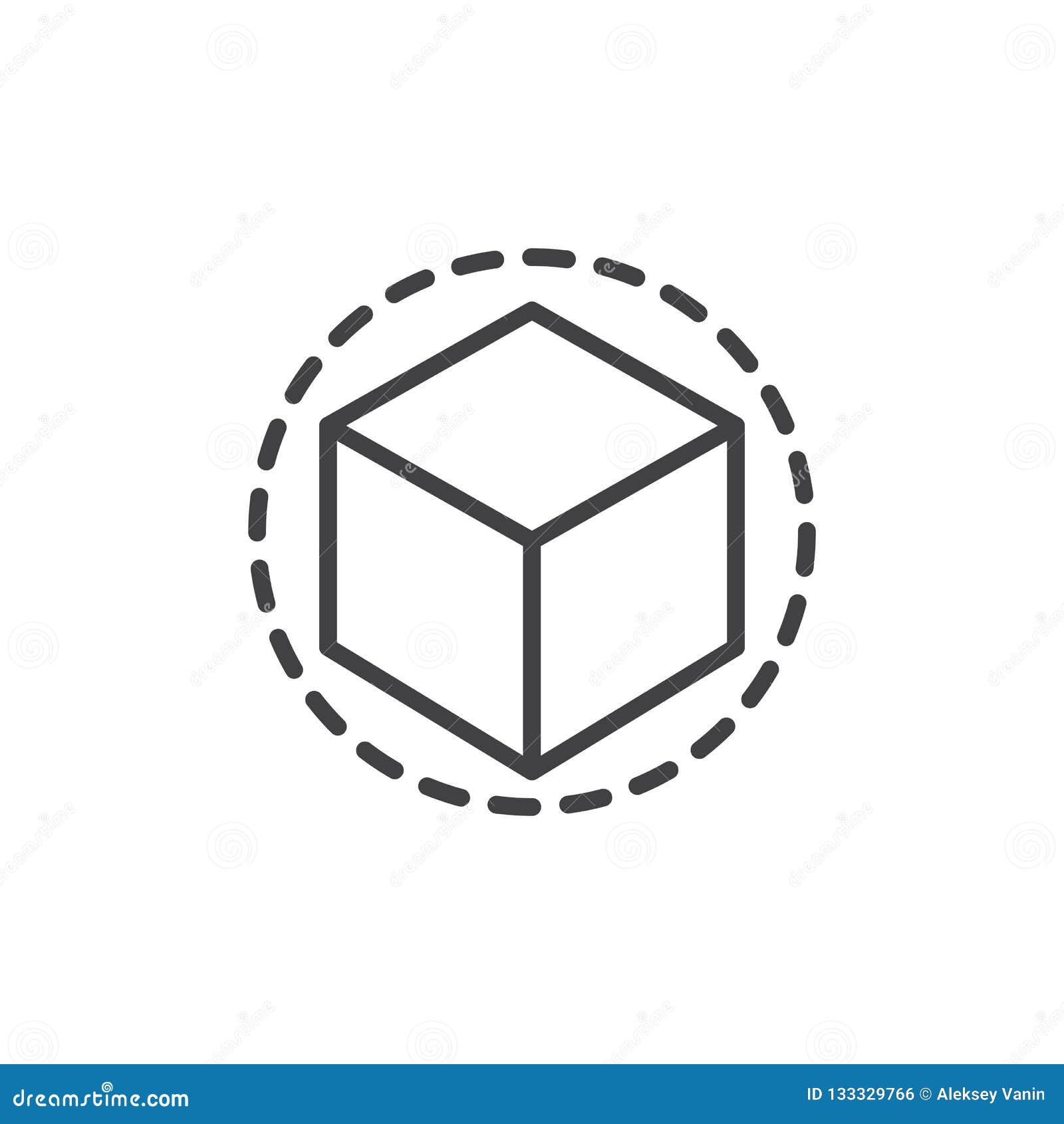 Icono Del Esquema Del Cubo 3D Ilustración del Vector - Ilustración de ...