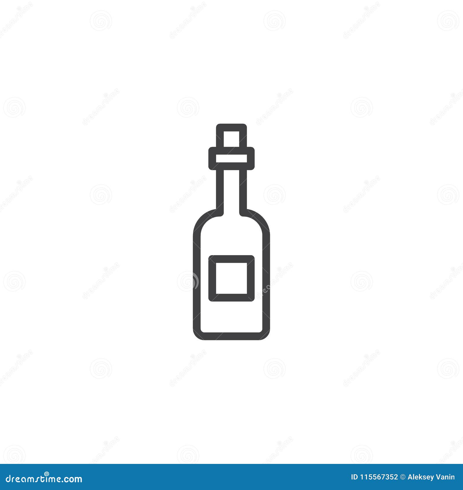 Icono Del Esquema De La Botella Del Alcohol Ilustración del Vector ...