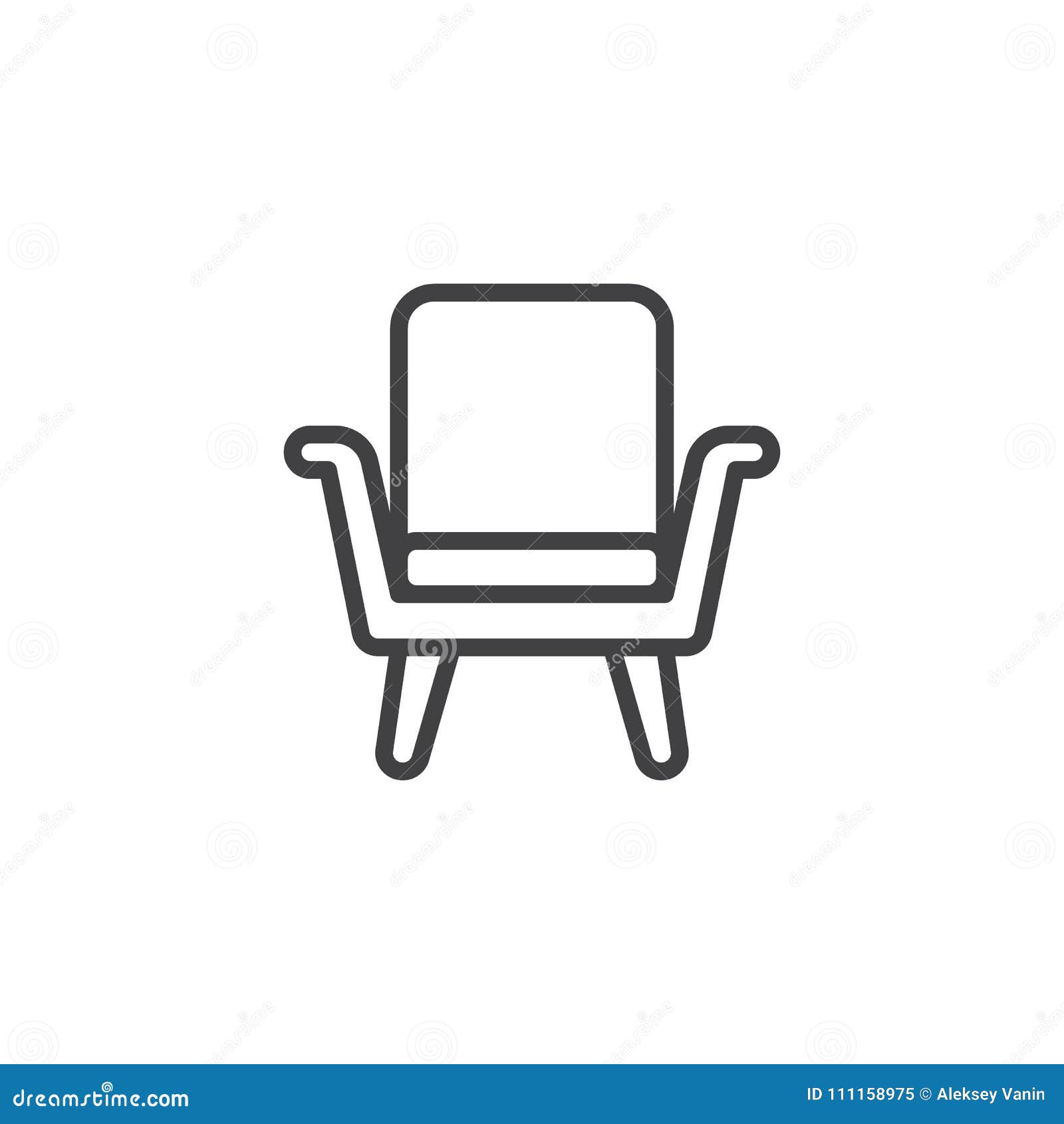 Icono Del Esquema De La Butaca Ilustración del Vector - Ilustración de ...