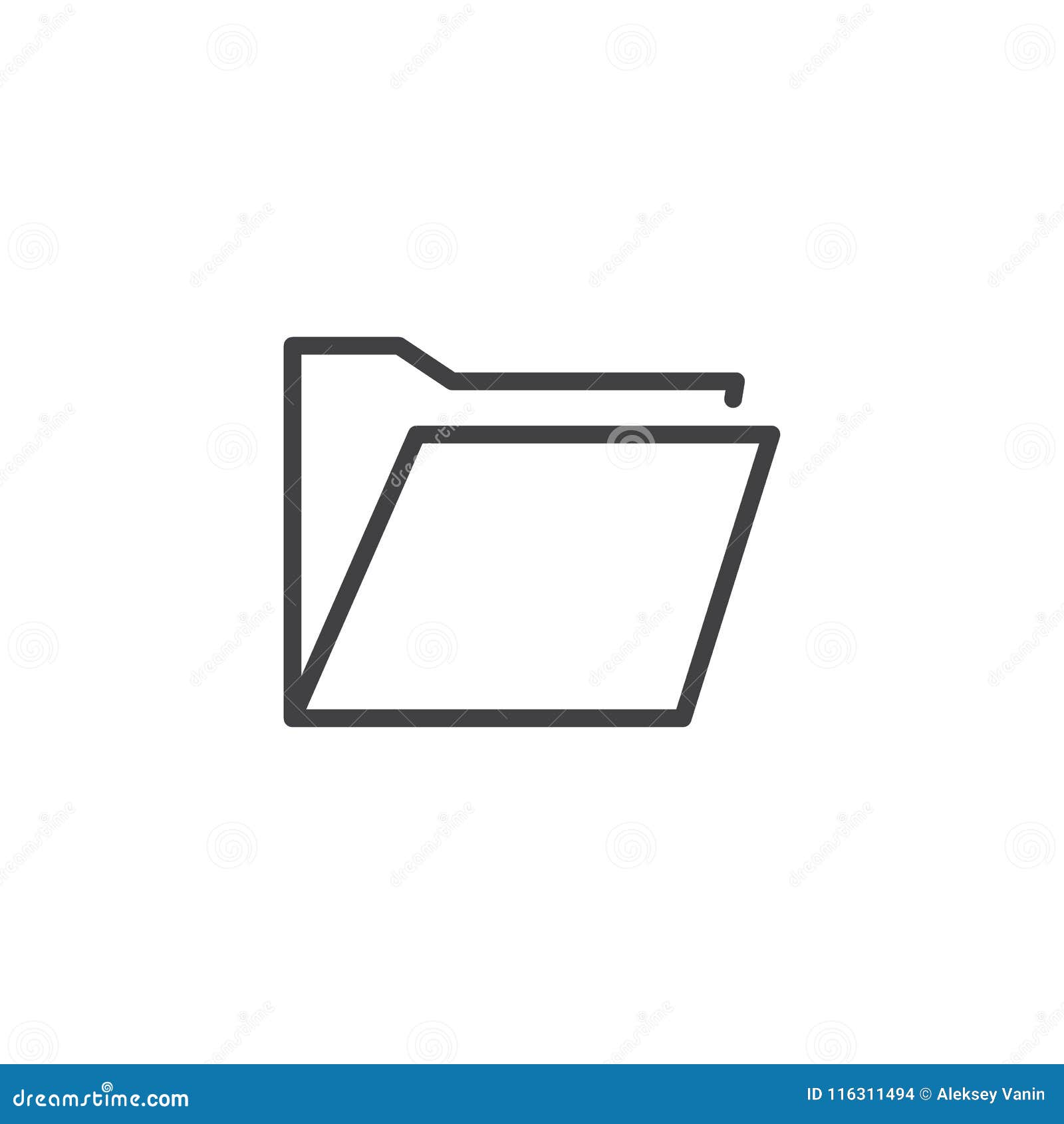 Icono Del Esquema De La Carpeta Ilustración del Vector - Ilustración de ...