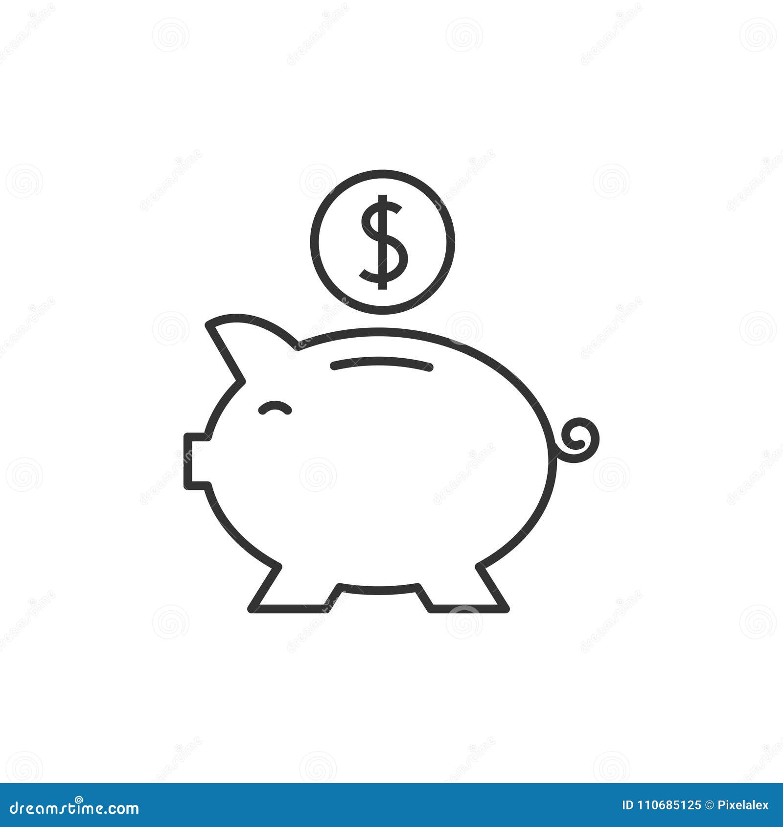 Icono Del Esquema De La Hucha Ilustración del Vector - Ilustración de ...