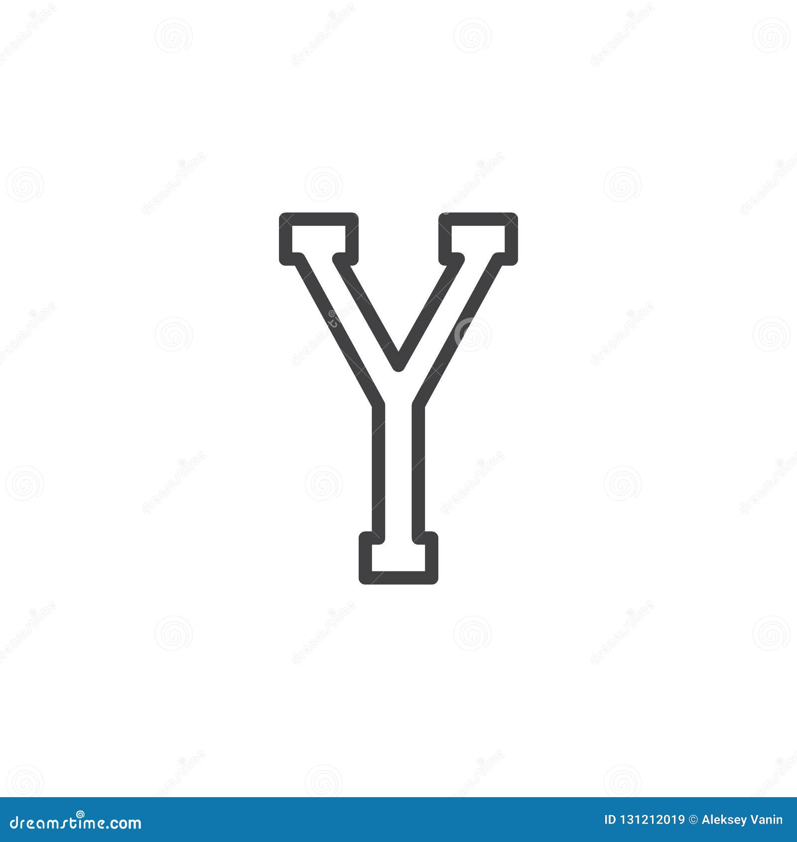 Icono Del Esquema De La Letra De La ípsilon Ilustración del Vector ...